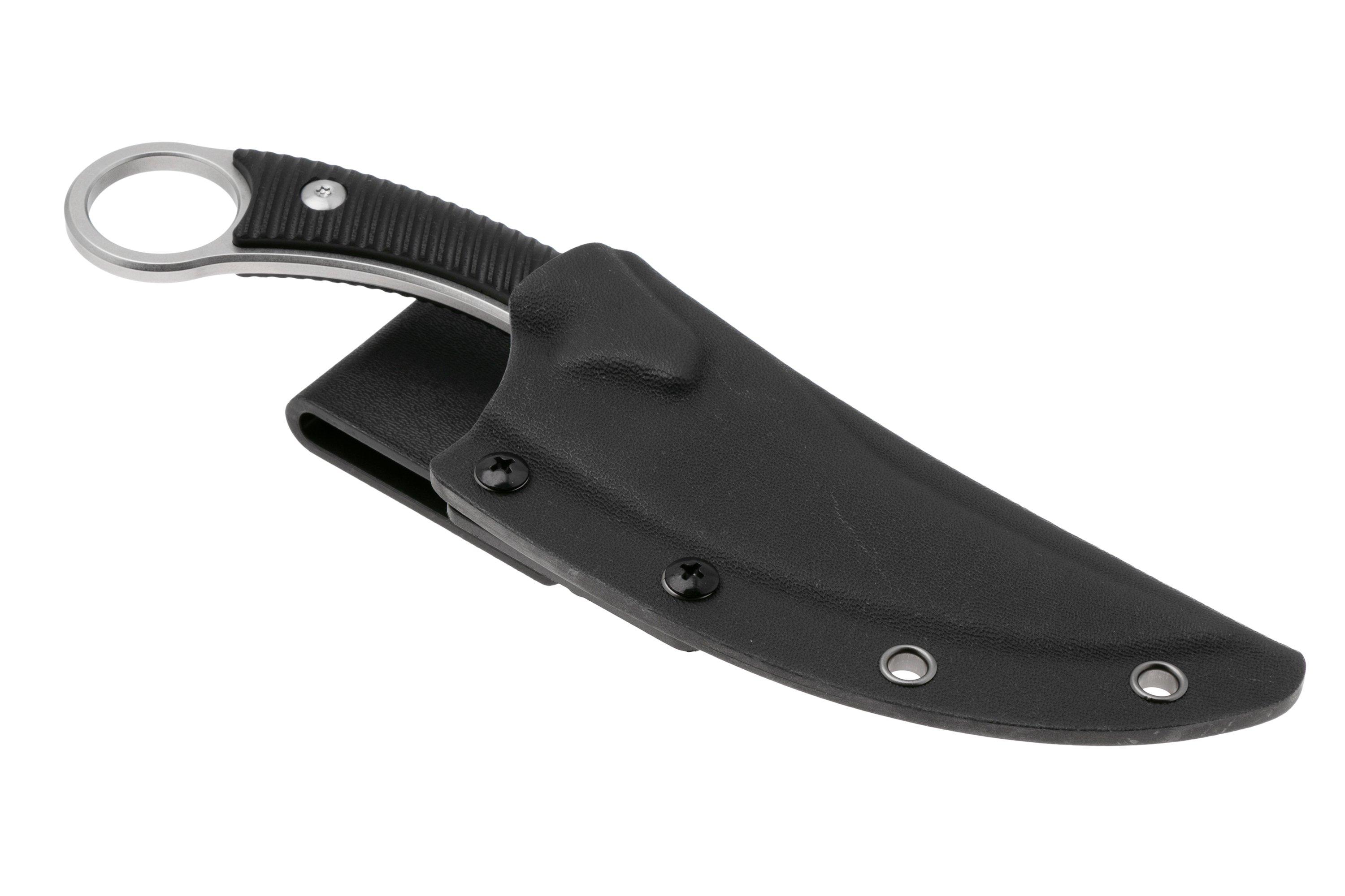 QSP Knife Viper QS166-A1 Stonewashed 10Cr15MoV, Black G10, fixed knife ...