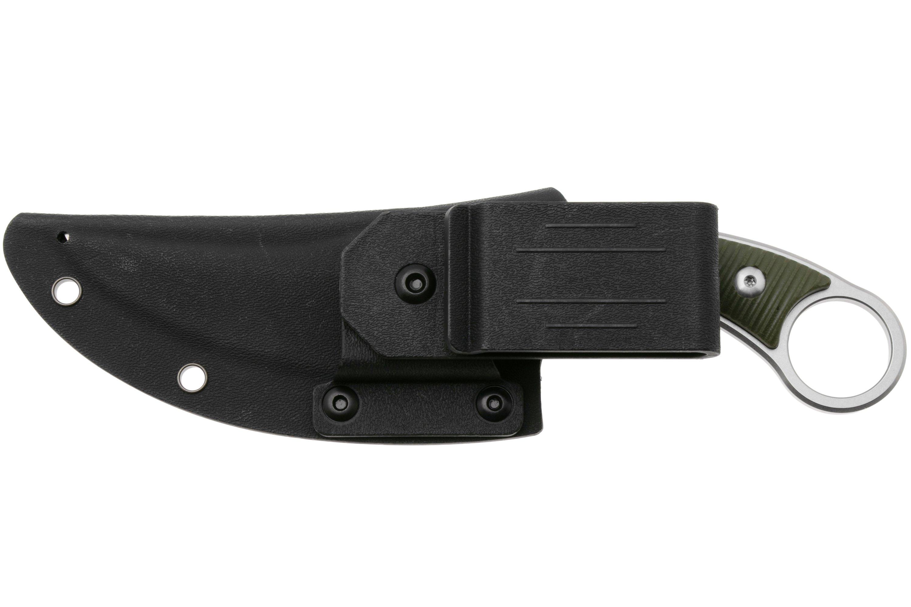 QSP Knife Viper QS166-B1 Stonewashed 10Cr15MoV, Green G10, fixed knife ...