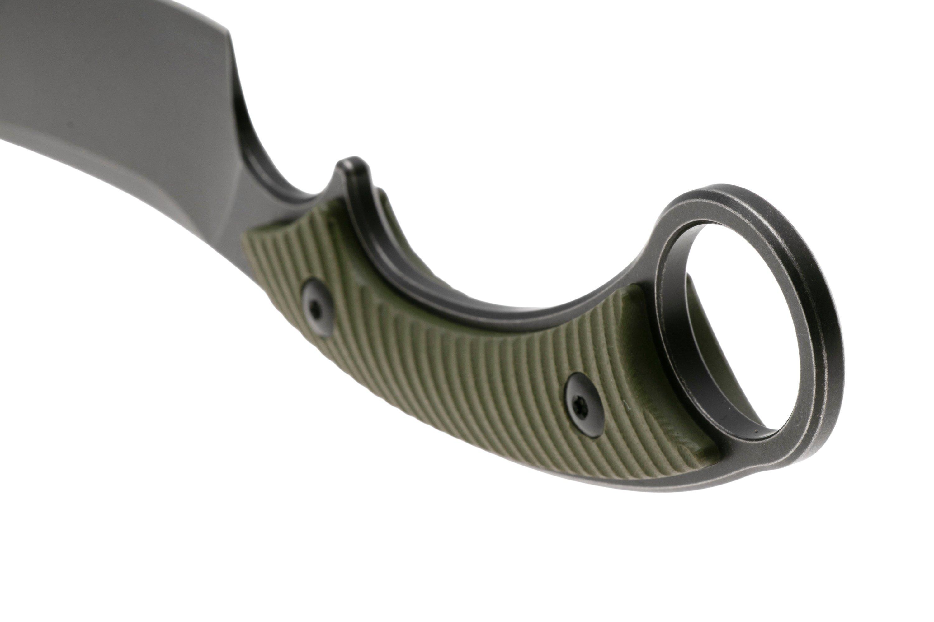 QSP Knife Viper QS166-B2 Blackwashed 10Cr15MoV, Green G10, fixed knife ...