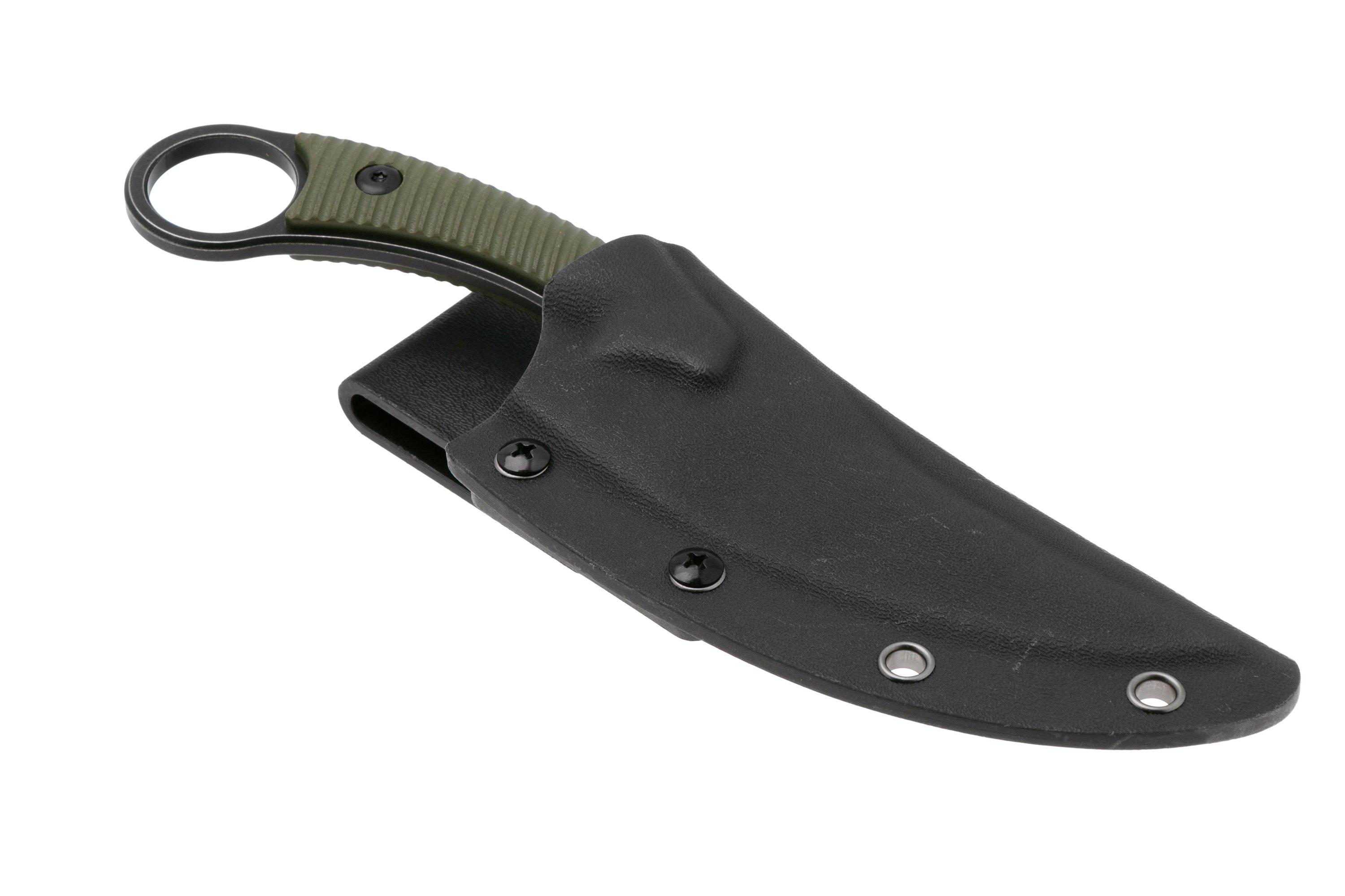 QSP Knife Viper QS166-B2 Blackwashed 10Cr15MoV, Green G10, fixed knife ...