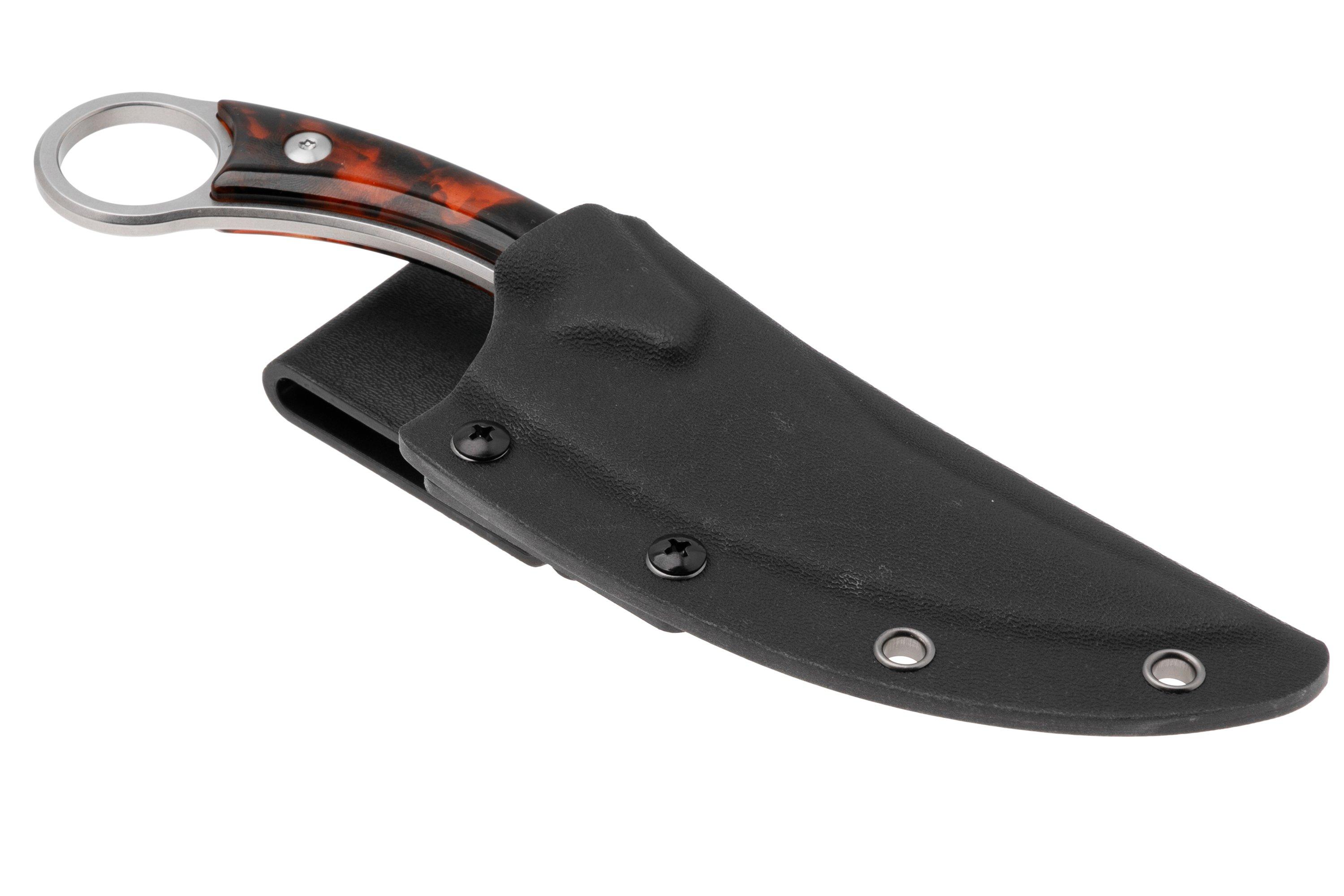 QSP Knife Viper QS166-C1 Stonewashed 10Cr15MoV, Tortoise Resin ...