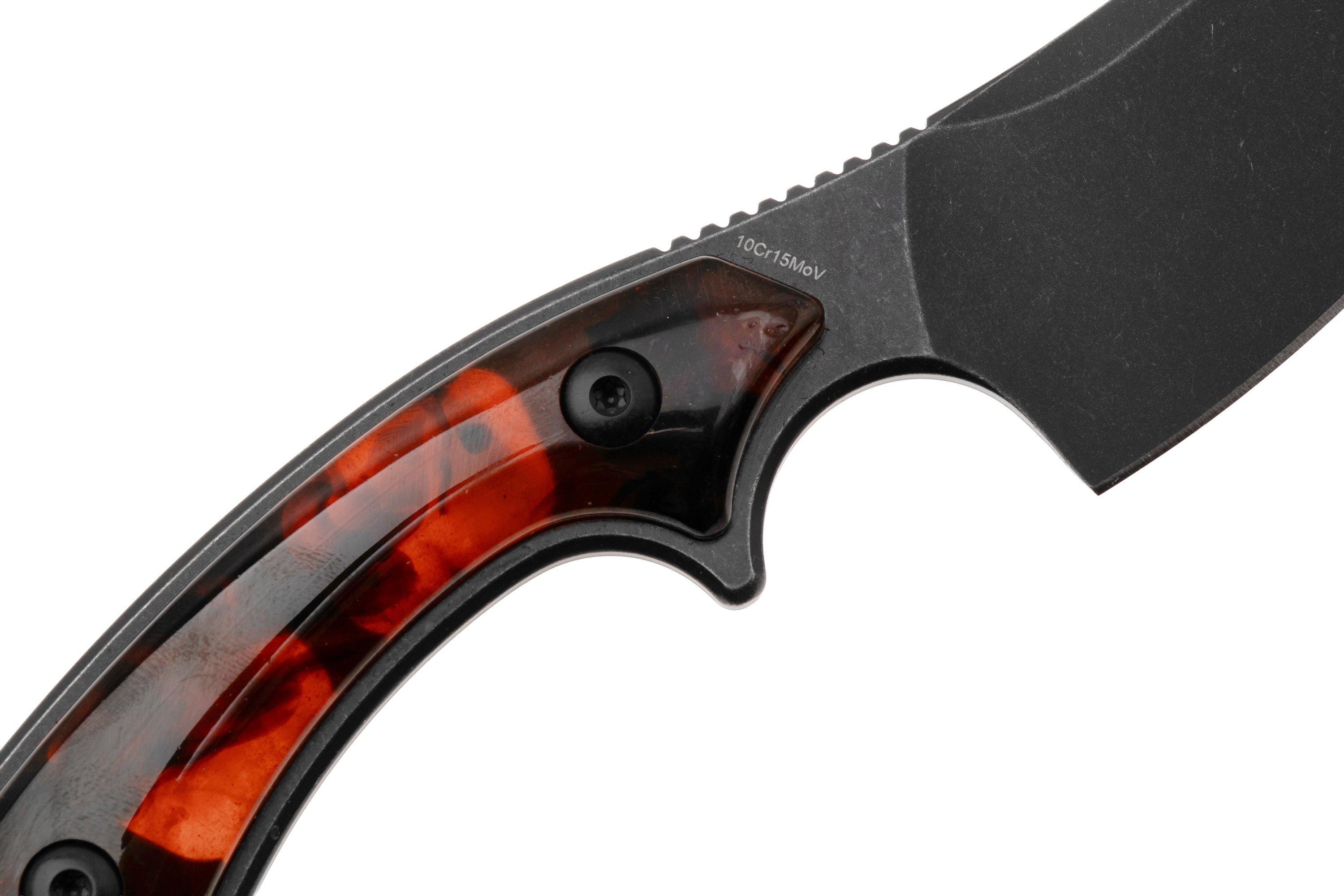 QSP Knife Viper QS166-C2 Blackwashed 10Cr15MoV, Tortoise Resin, fixed ...