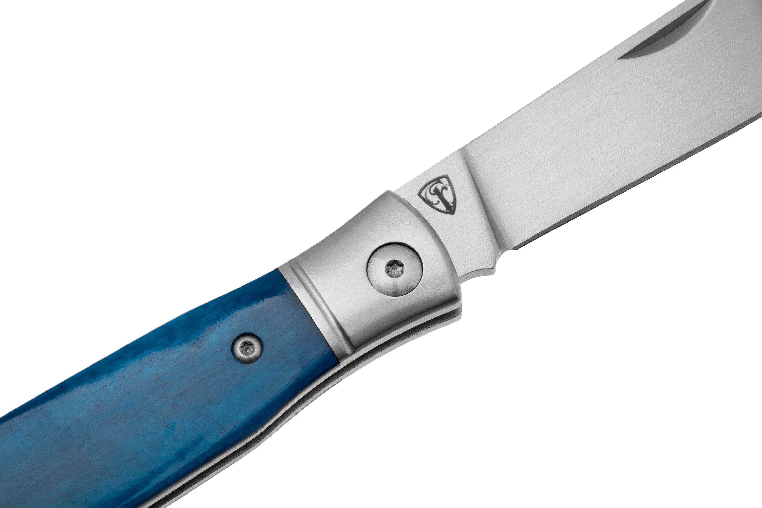 QSP Knife Jumping Jack QS167-B Satin 14C28N, Blue Bone, pocket knife ...