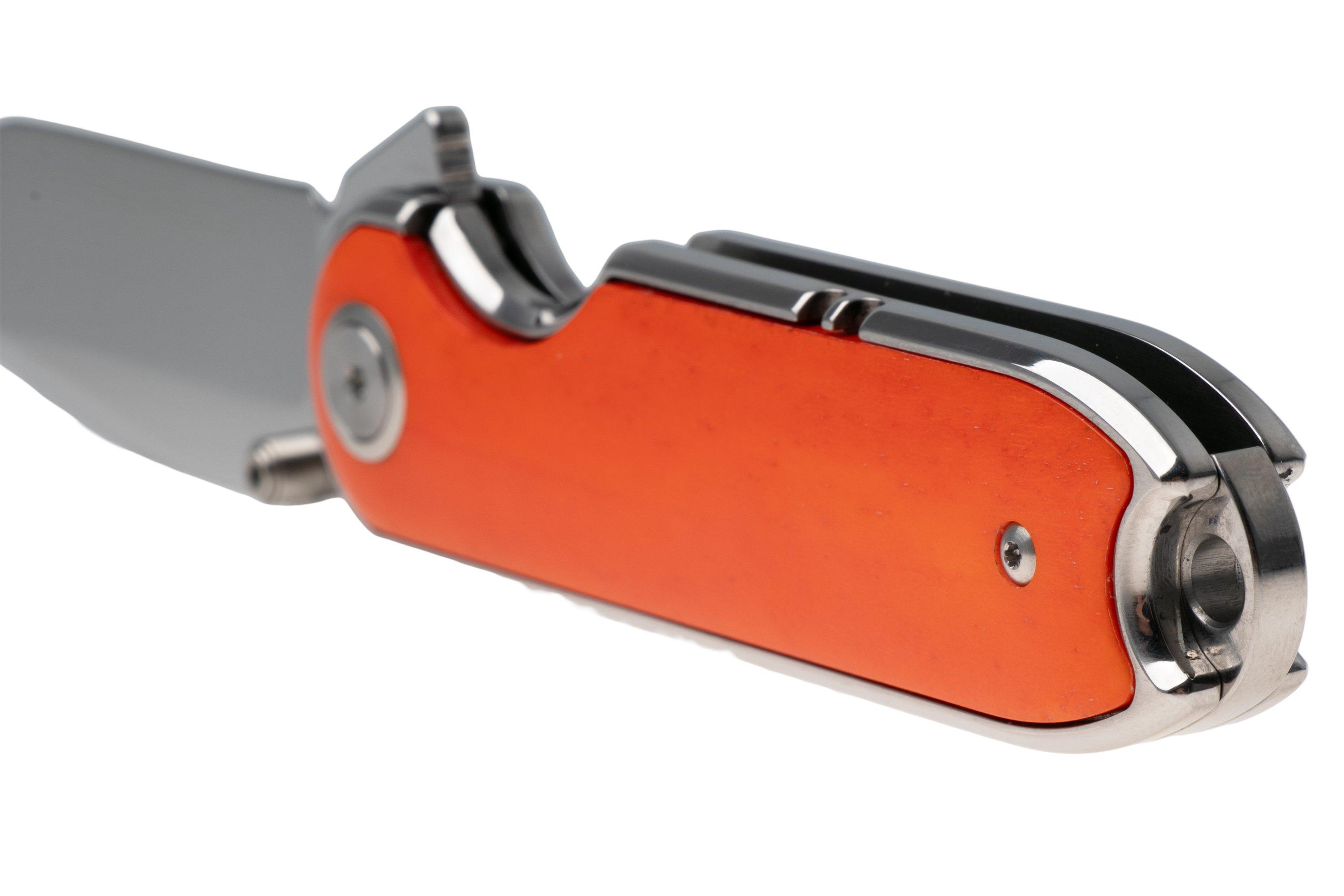 QSP Knife Nebula QS168-D Mirror Polish 14C28N Orange Bone, navaja ...