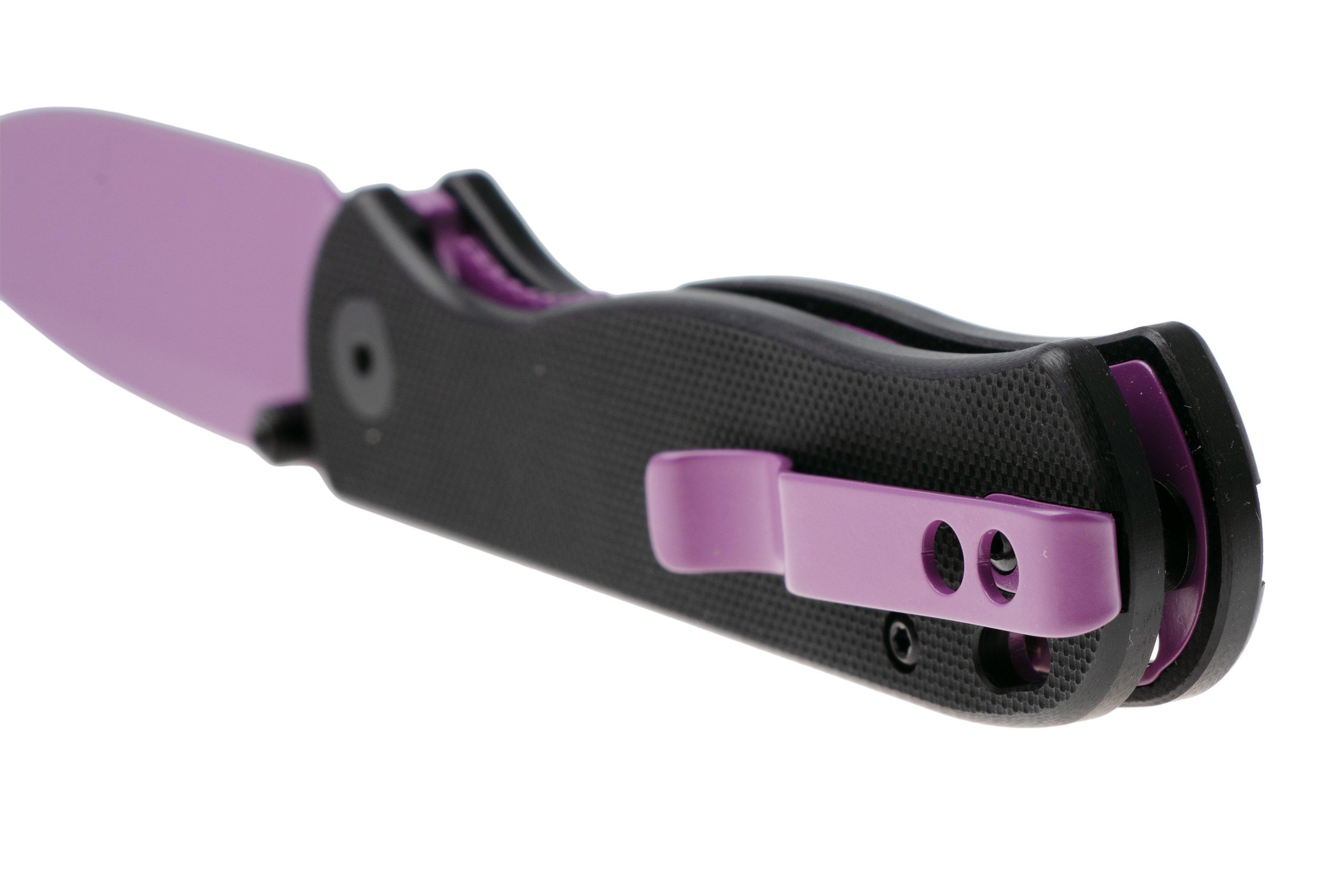 QSP Knife Ferret QS170-A5, Purple Nitro-V, Black G10 pocket knife ...