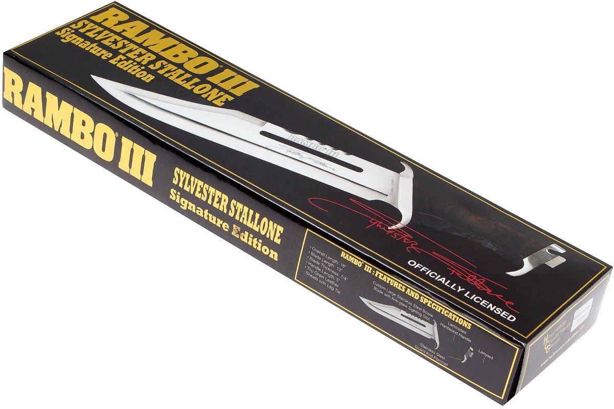 RAMBO knife Rambo 3 Signature Edition with wooden handle, 9297 ...