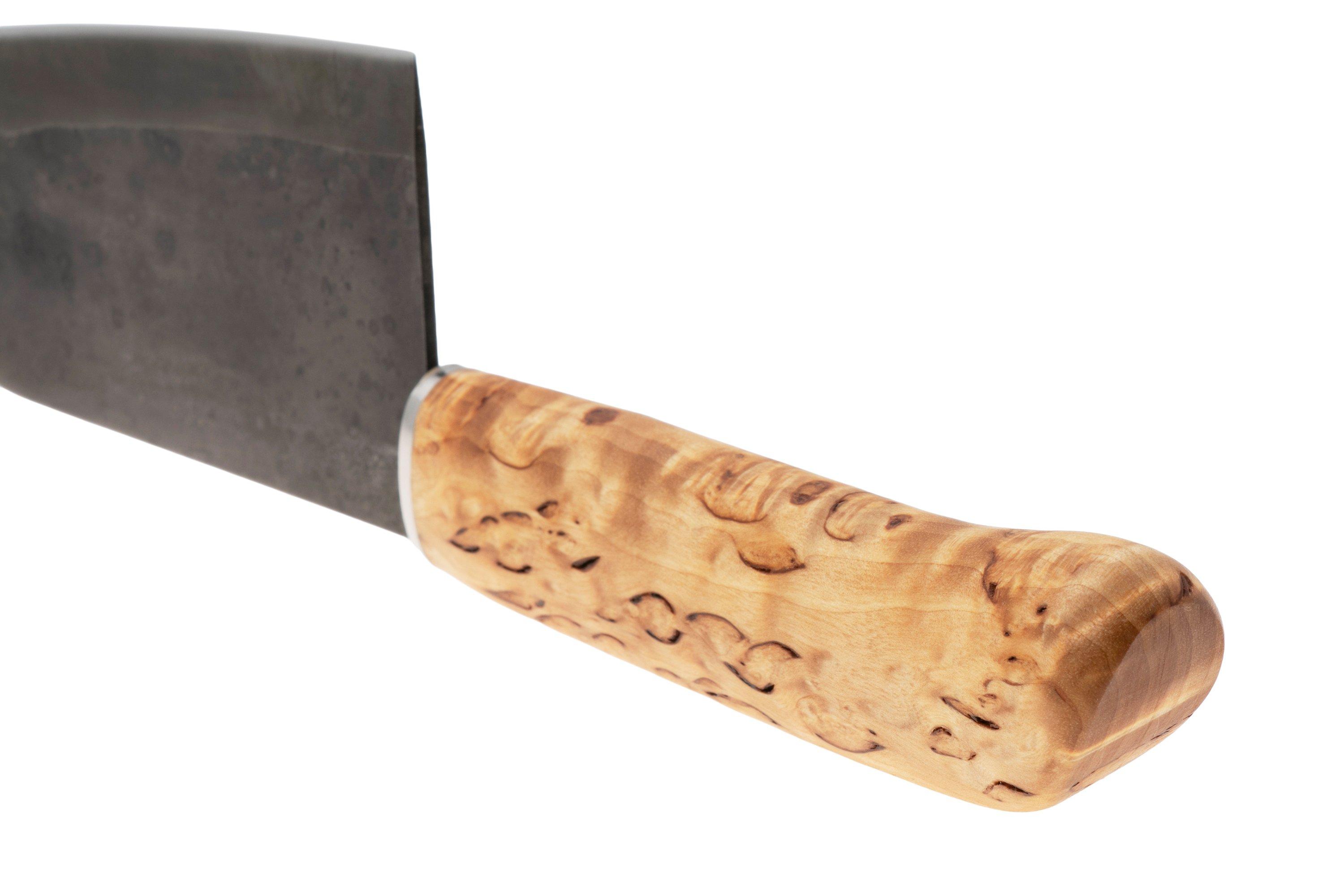 Roselli Small Chef Knife R700 Carbon Steel, Curly Birch, santoku, 13.5 ...