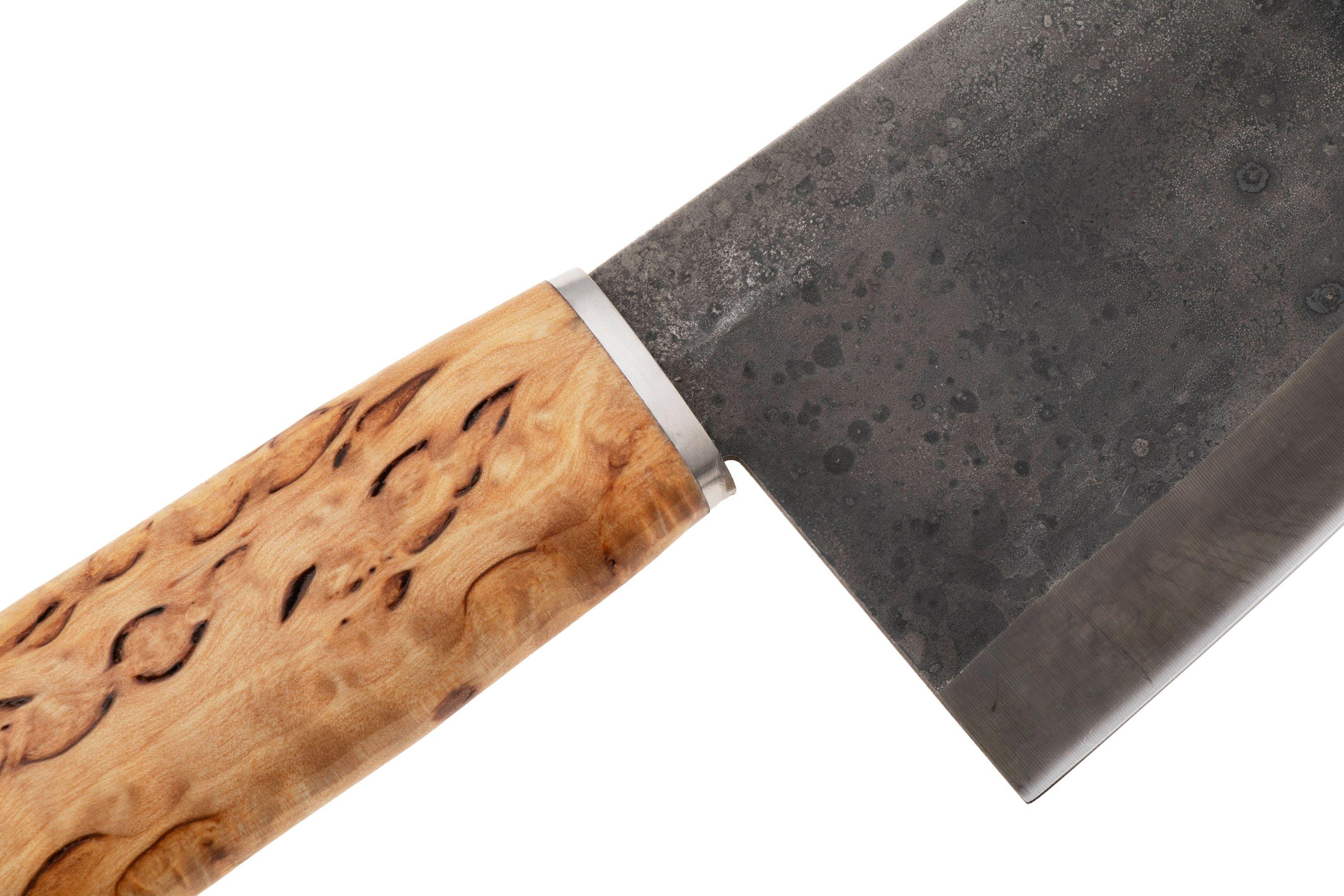 Roselli Small Chef Knife R700 Carbon Steel, Curly Birch, santoku, 13.5 ...