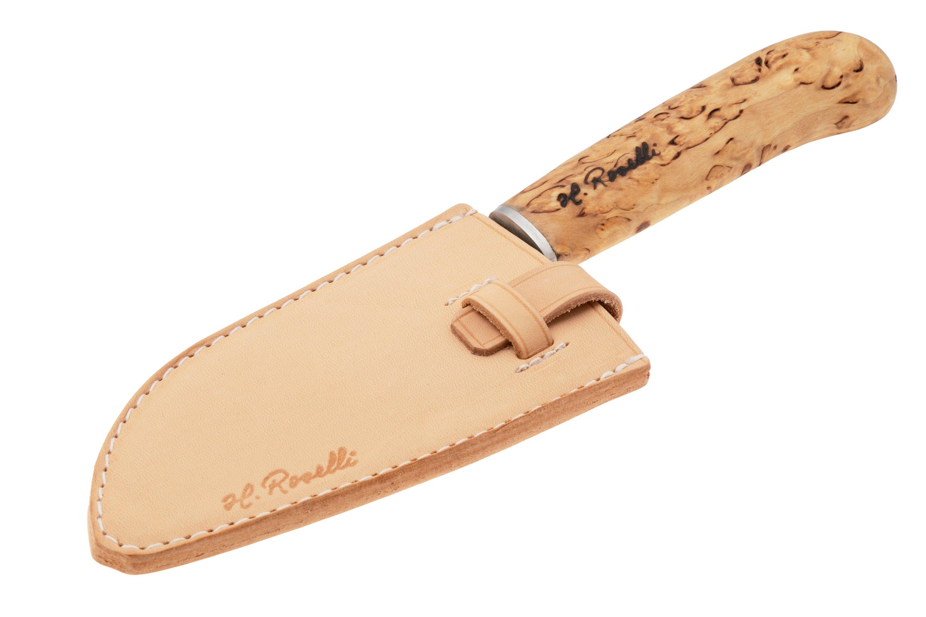 Roselli Small Chef Knife R700 Carbon Steel, Curly Birch, santoku, 13.5 ...