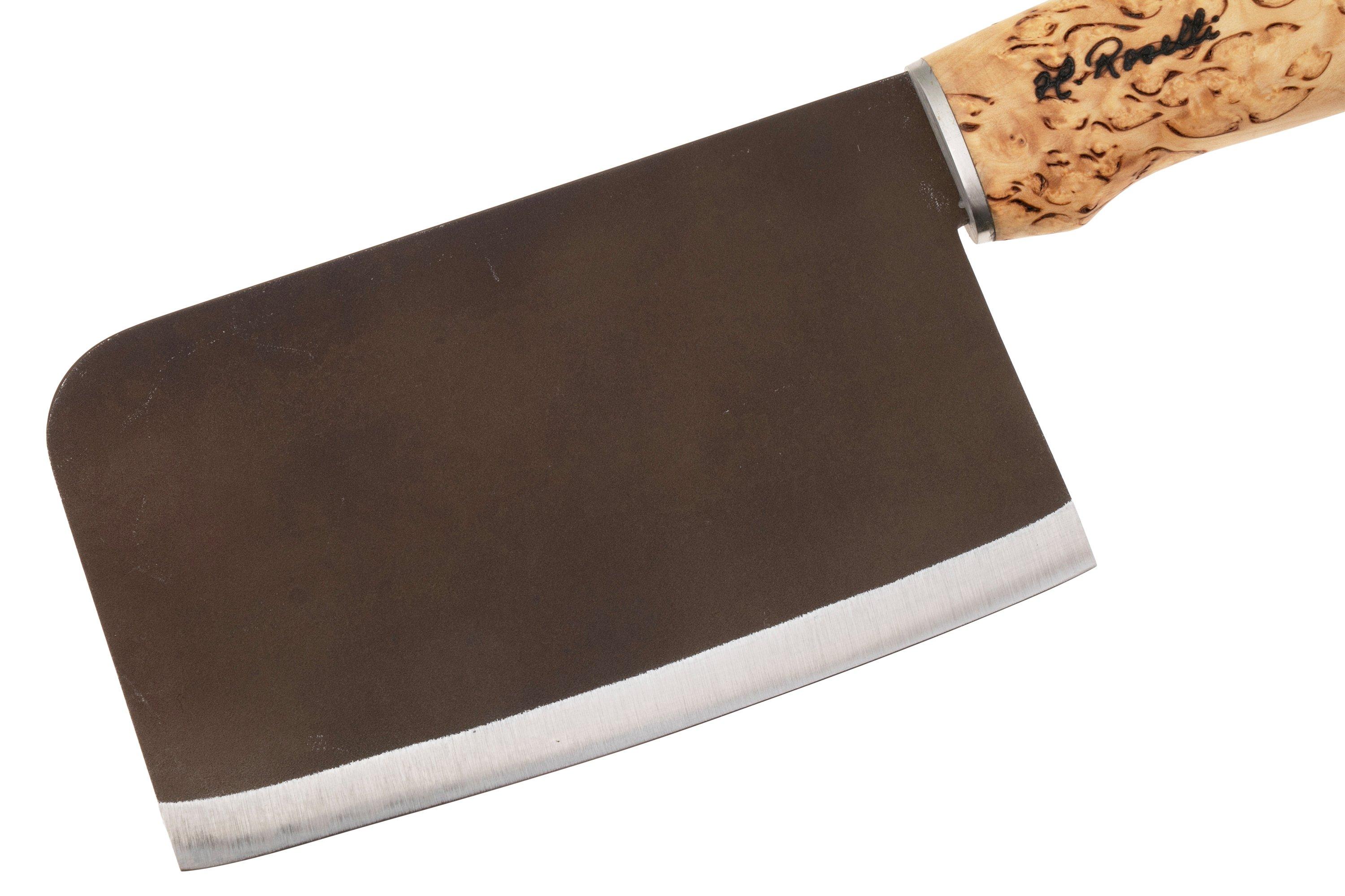 Roselli Chinese Chef Knife R730 Carbon Steel, Curly Birch, Chinese chef ...