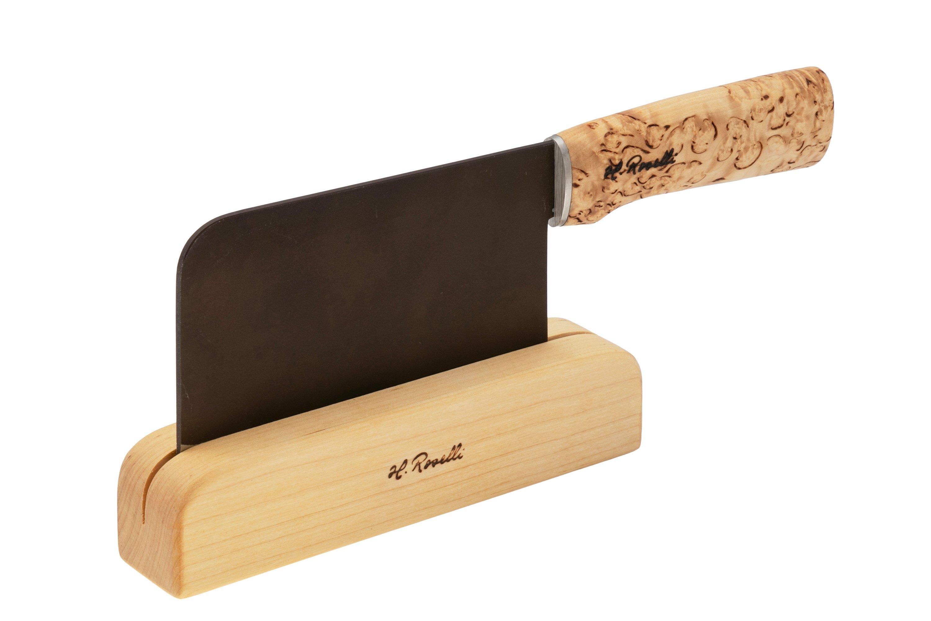 Roselli Chinese Chef Knife R730 Carbon Steel, Curly Birch, Chinese chef ...