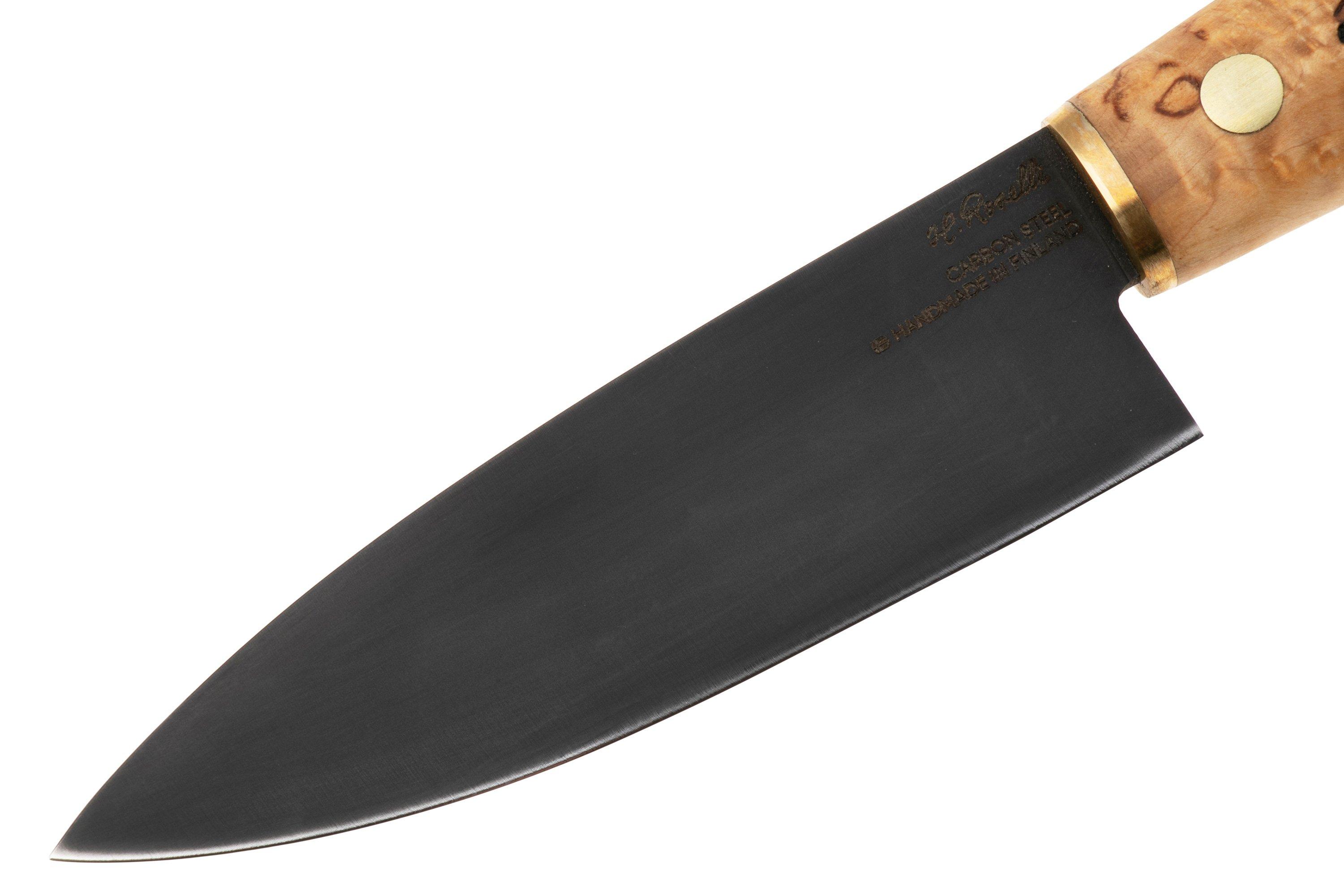 Roselli Allround Knife R750 Carbon Steel, Curly Birch, universeelmes ...