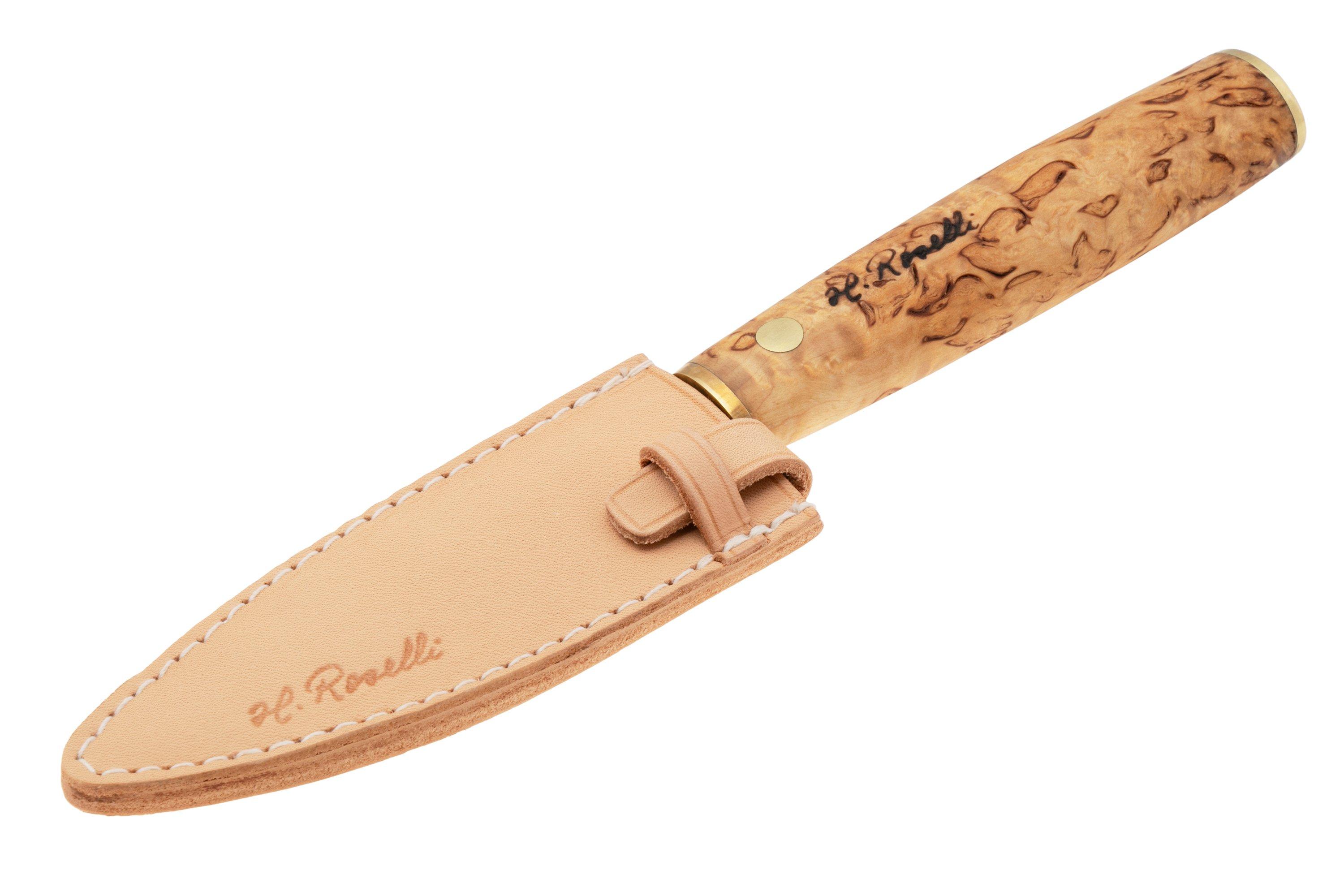 Roselli Allround Knife R750 Carbon Steel, Curly Birch, universeelmes ...