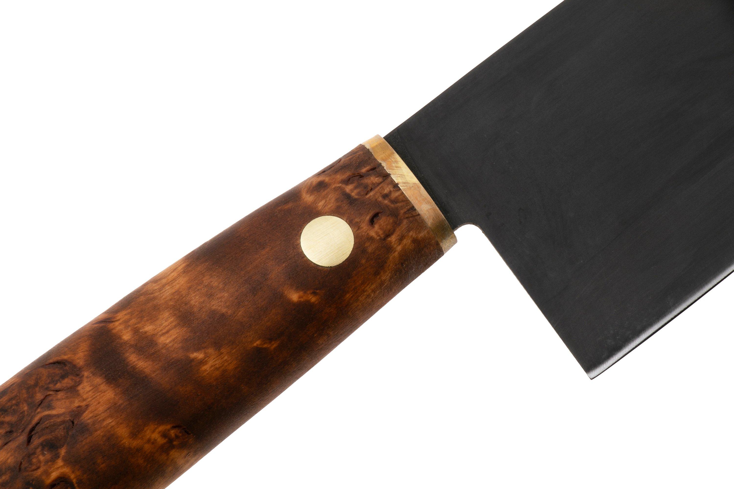 Roselli Santoku Knife R760D Carbon Steel, Stained Curly Birch, santoku ...