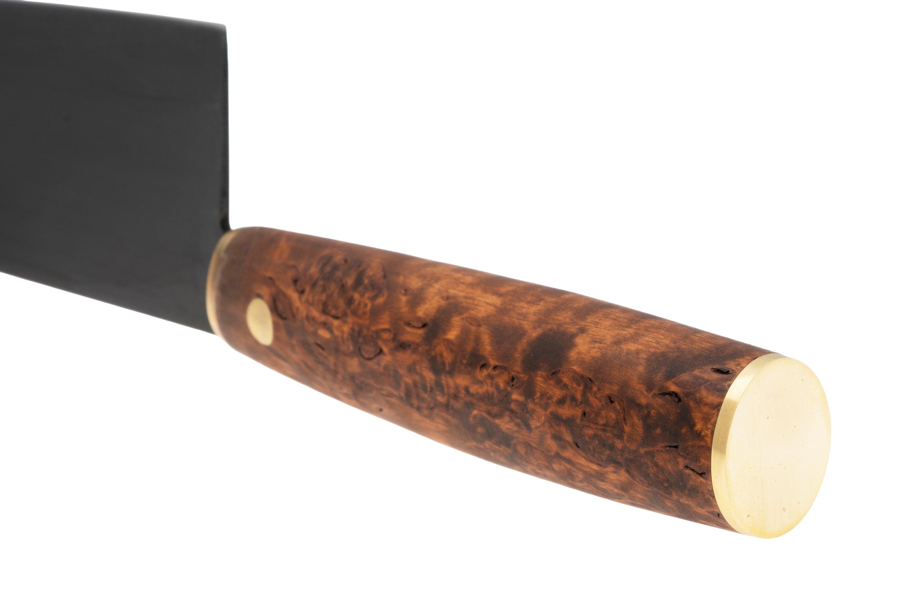 Roselli Gyuto Chef Knife R770D Carbon Steel, Stained Curly Birch, chef ...