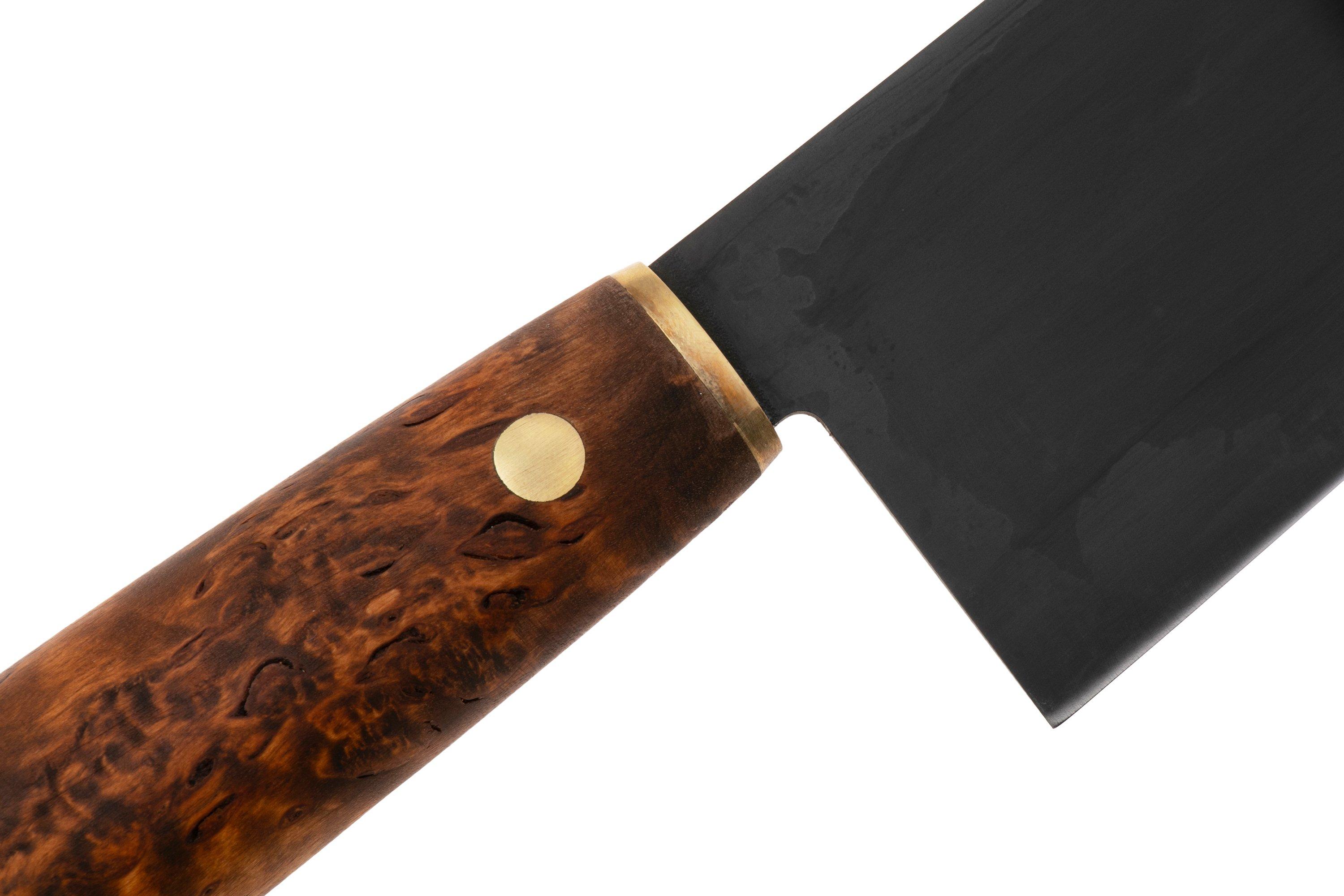 Roselli Gyuto Chef Knife R770D Carbon Steel, Stained Curly Birch, chef ...