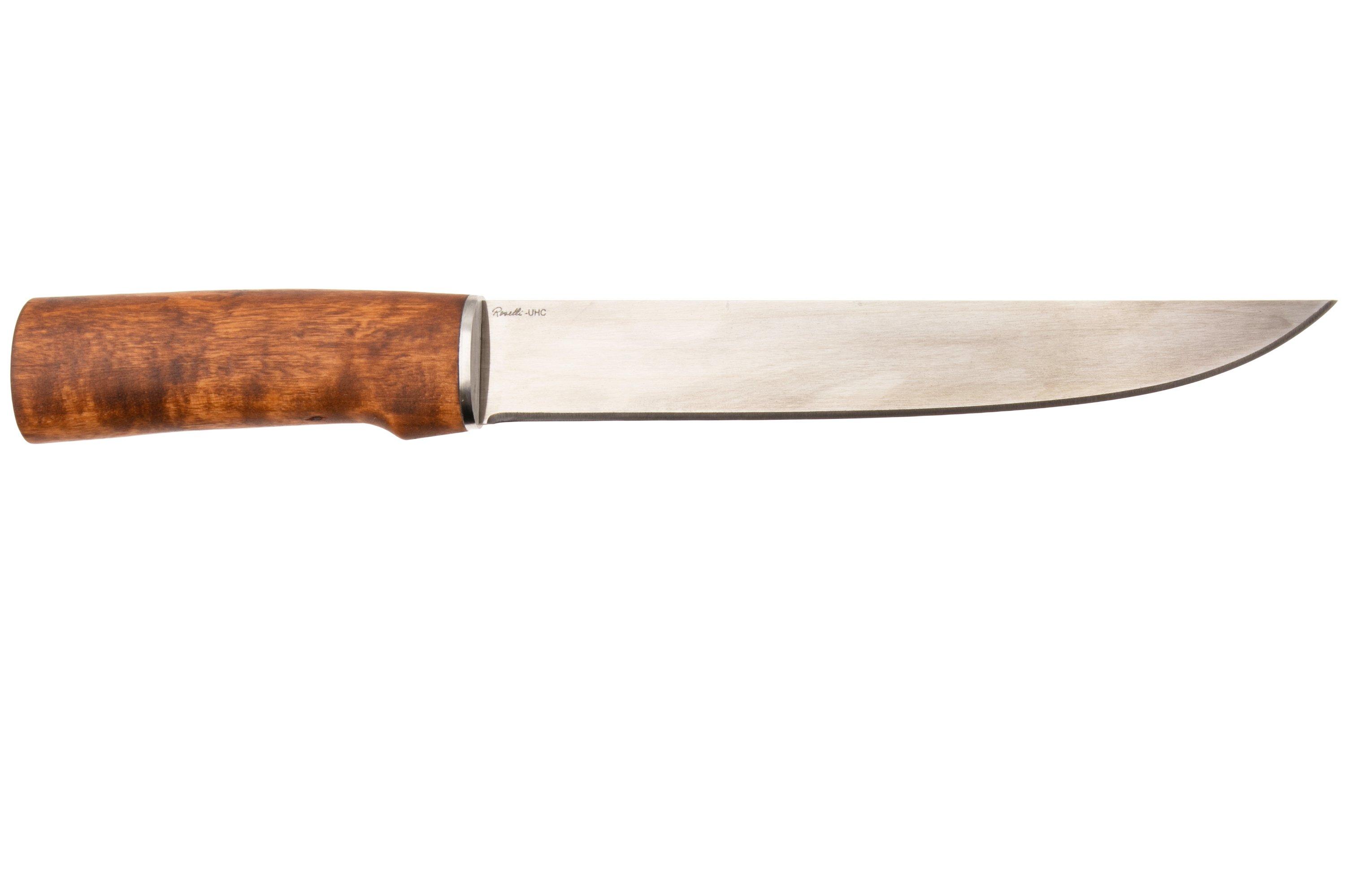 Roselli Big Fish Knife RW255 UHC, Stained Curly Birch, filleting knife ...