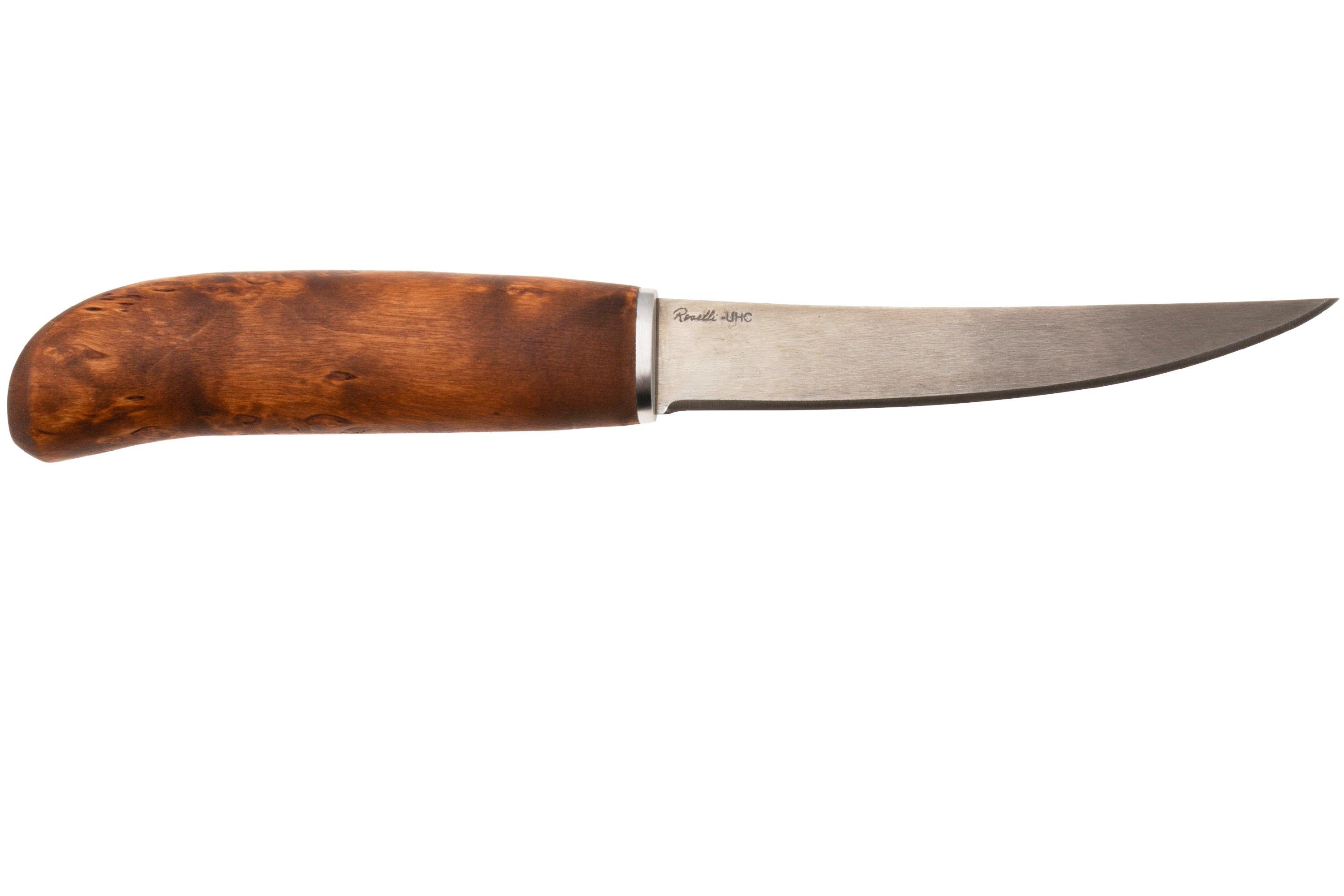 Roselli Small Fish Fillet Knife RW256 UHC, Stained Curly Birch ...