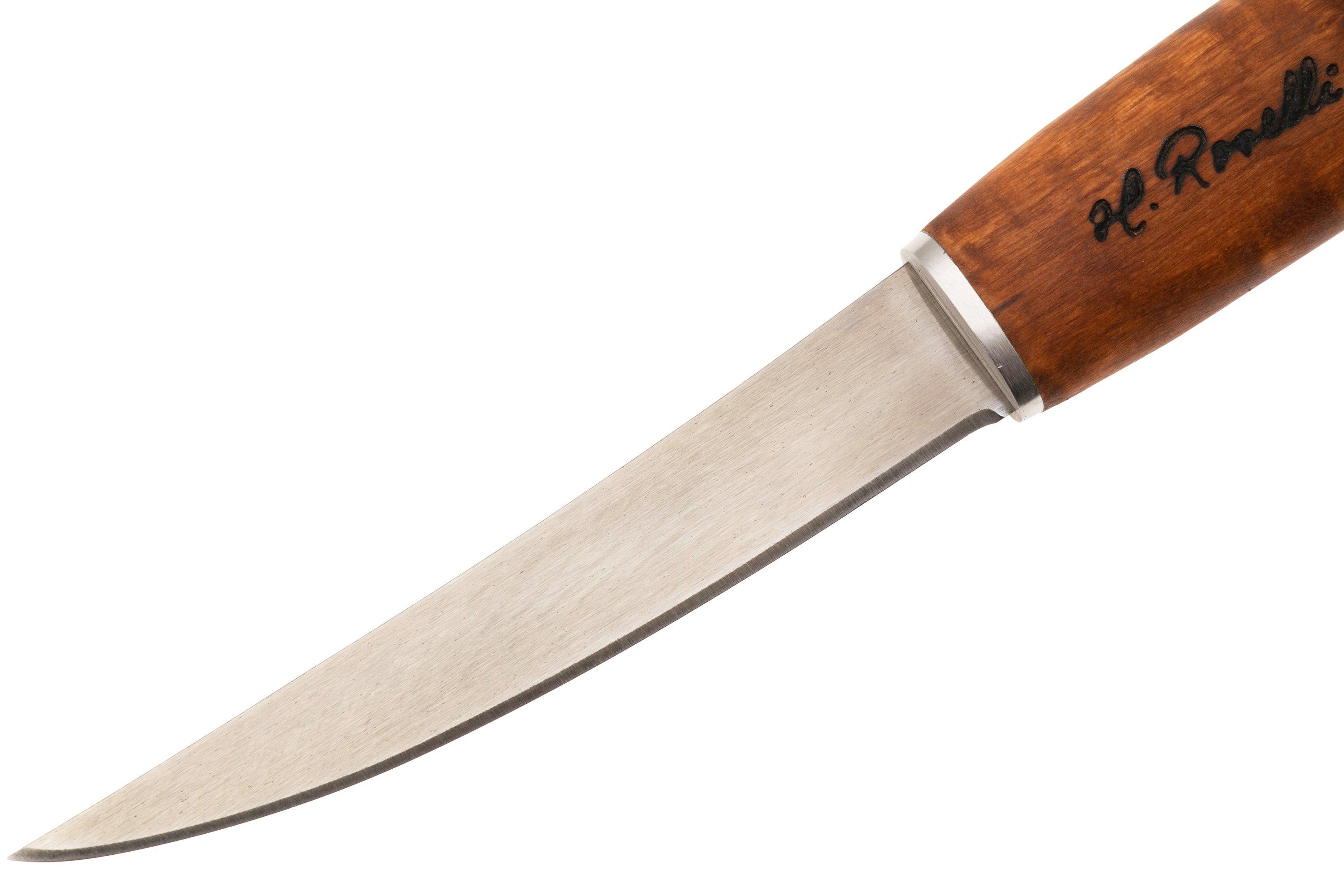 Roselli Small Fish Fillet Knife RW256 UHC, Stained Curly Birch ...
