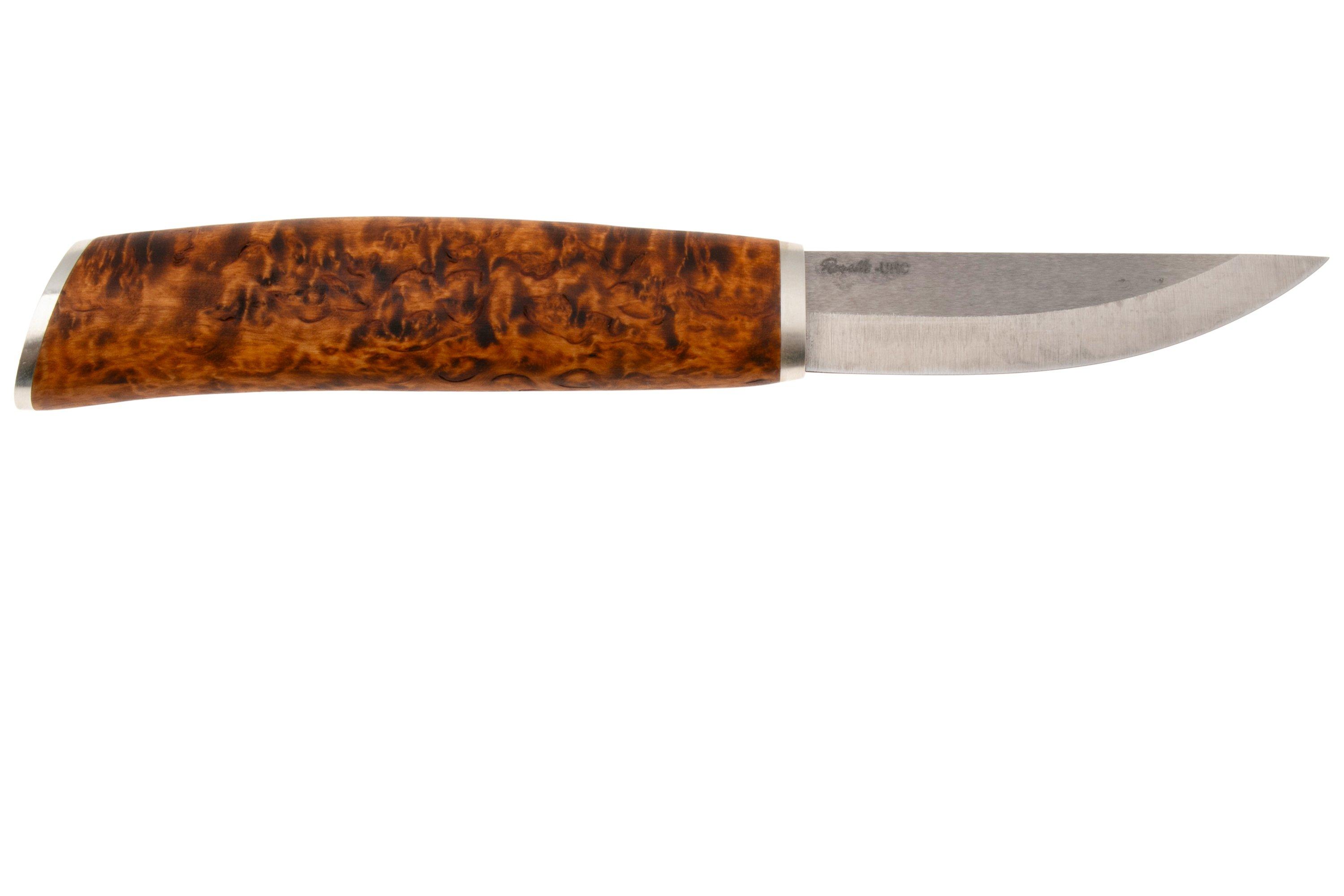 Roselli Carpenter knife RIRW210S Satin UHC, Curly Birch Silver Ferrule ...