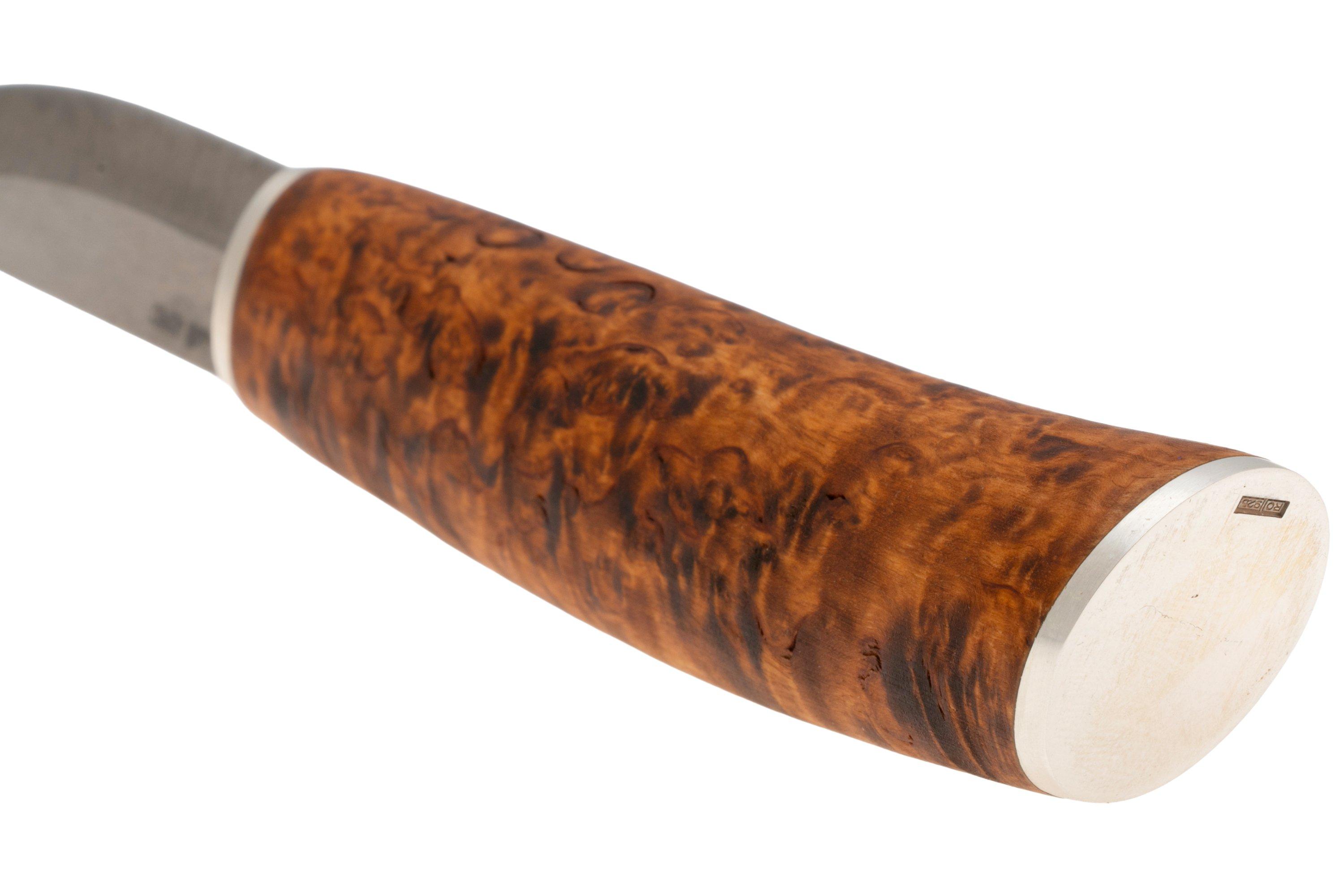 Roselli Carpenter knife RIRW210S Satin UHC, Curly Birch Silver Ferrule ...