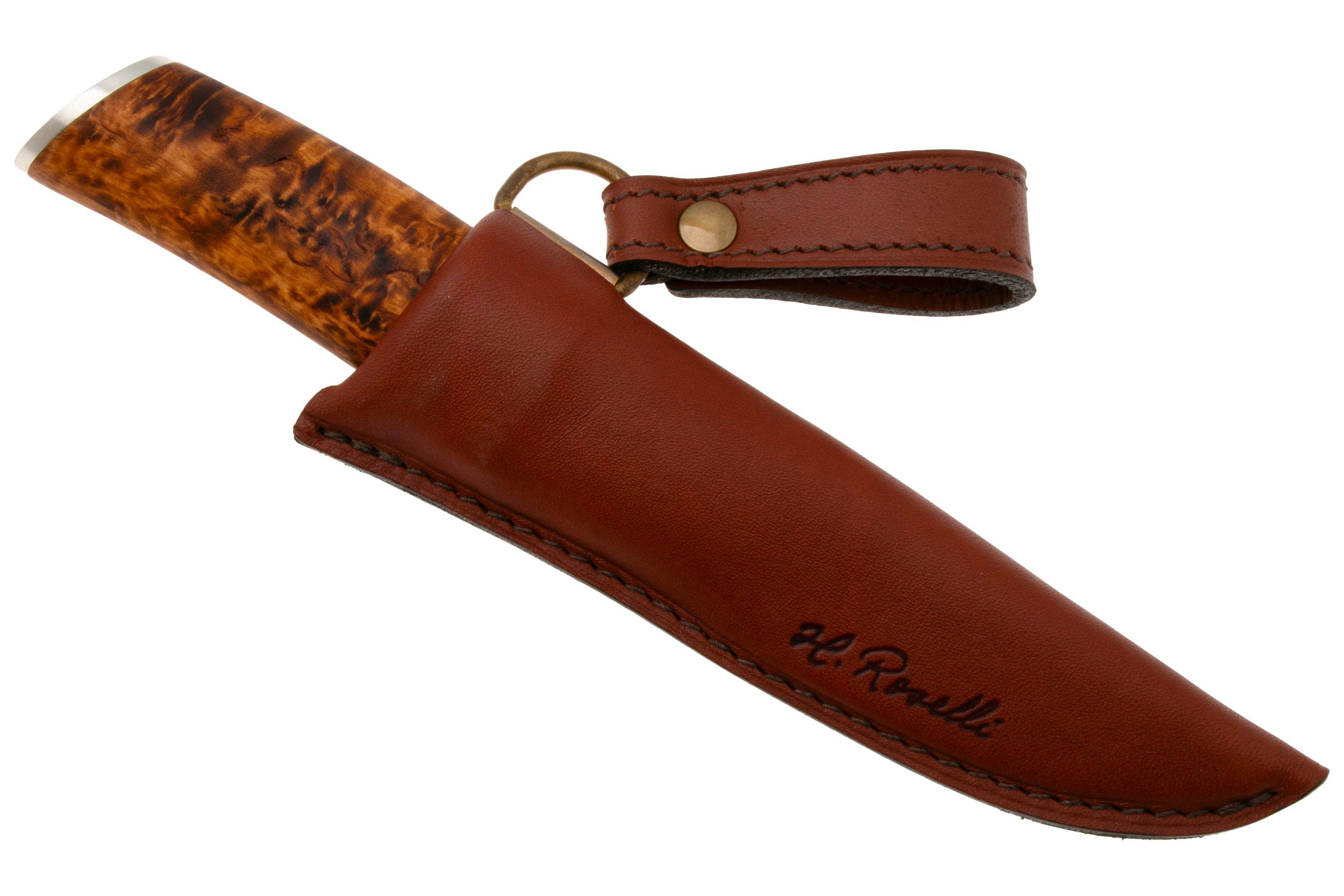 Roselli Carpenter knife RIRW210S Satin UHC, Curly Birch Silver Ferrule ...