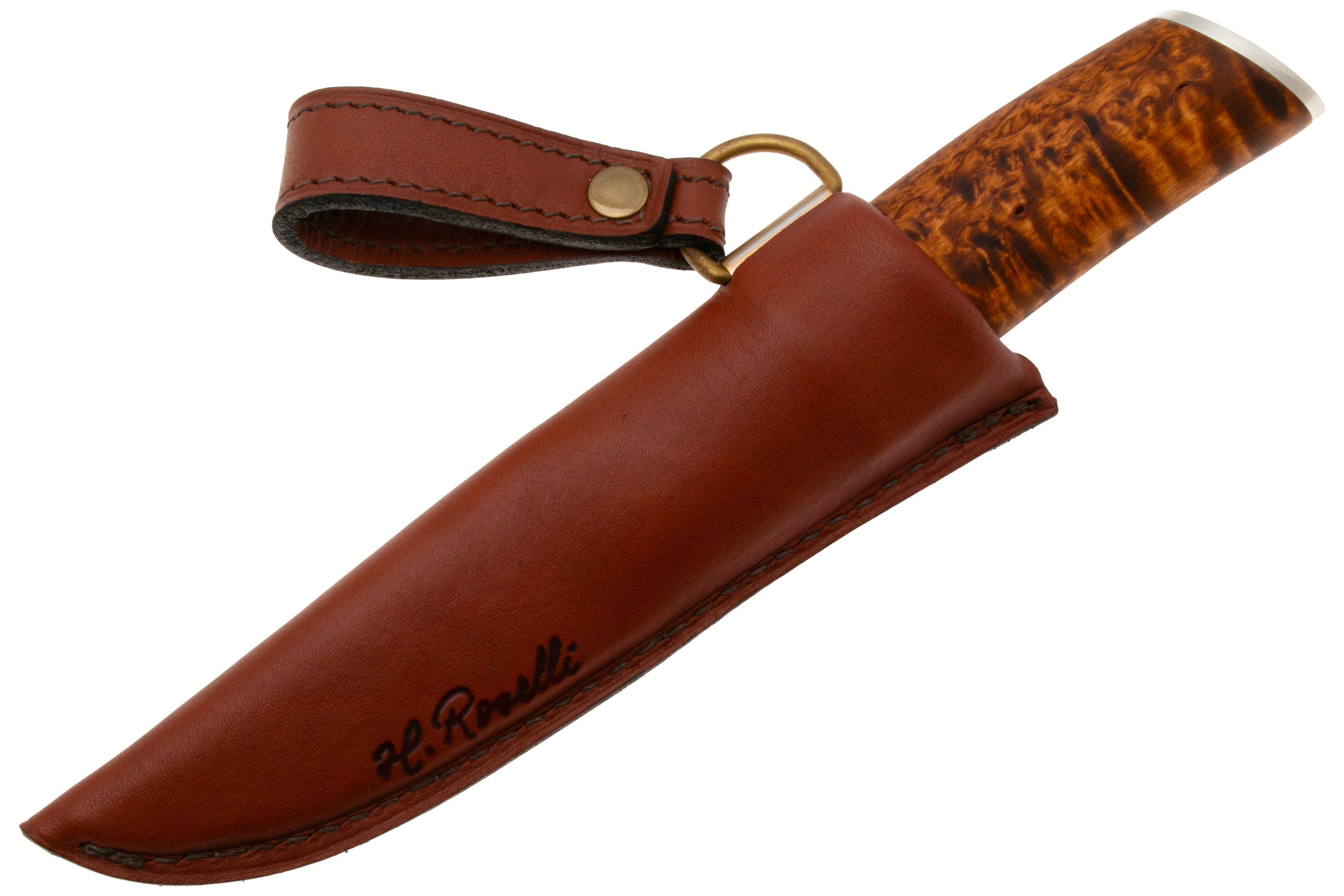 Roselli Carpenter knife RIRW210S Satin UHC, Curly Birch Silver Ferrule ...