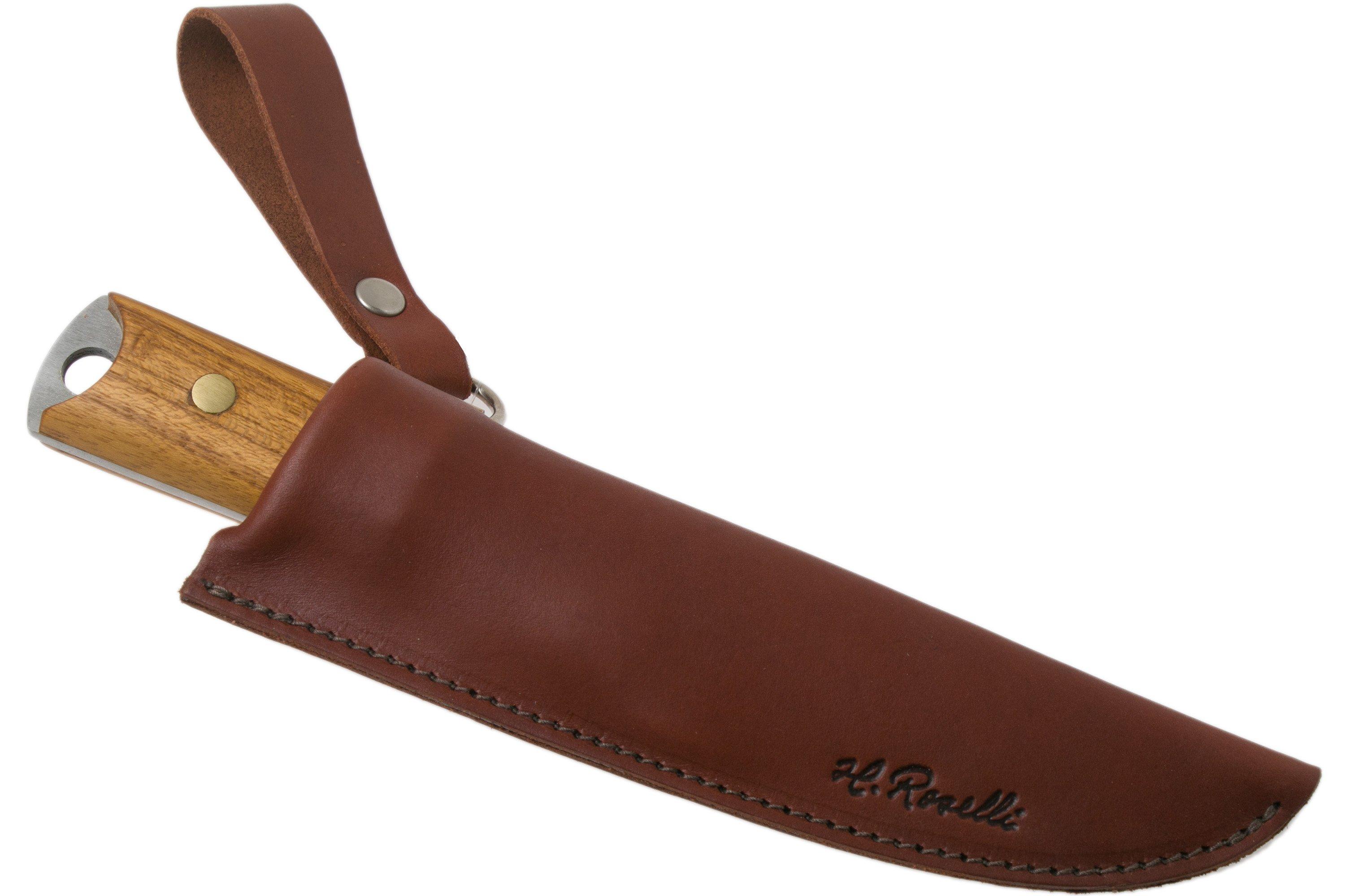 Roselli Big Heimo 4” Knife UHC RW40 leather sheath, outdoor knife ...