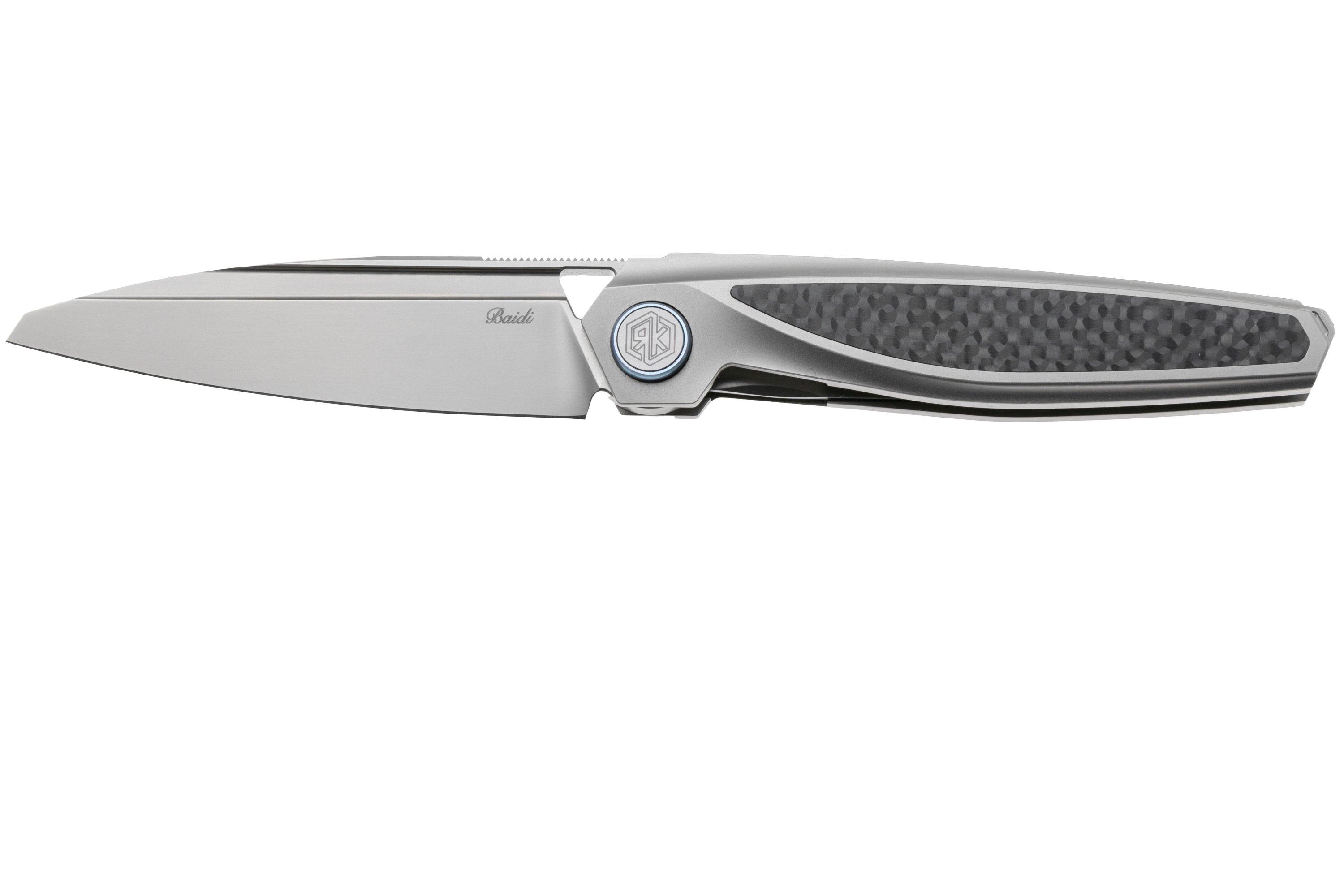 Rike Knife Baidi 13205-2 Bead Blasted Bohler M390, Titanium, Black ...