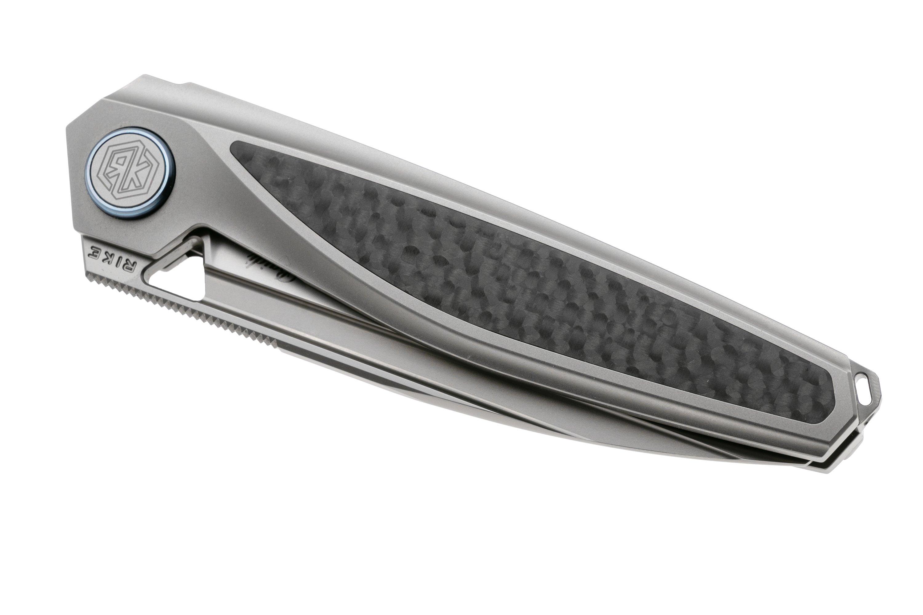 Rike Knife Baidi 13205-2 Bead Blasted Bohler M390, Titanium, Black ...