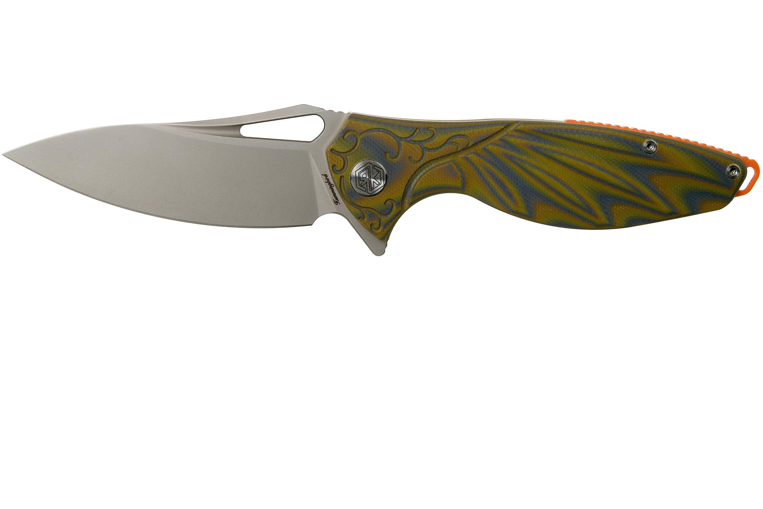 Rike Knife Hummingbird Plus Brown Green G10 pocket knife ...