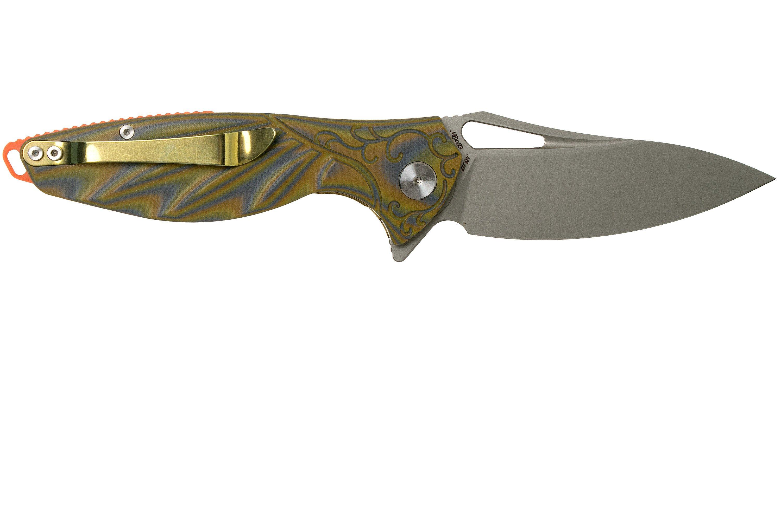 Rike Knife Hummingbird Plus Brown Green G10 pocket knife ...