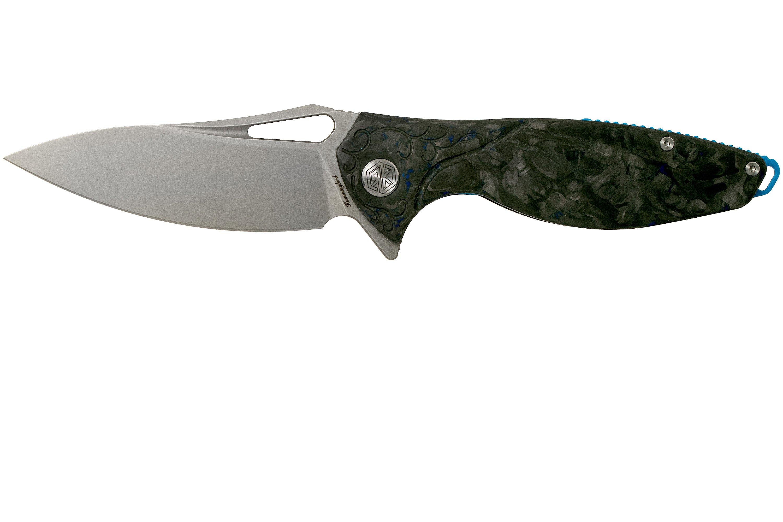 Rike Knife Hummingbird Plus Carbon fibre Blue pocket knife ...