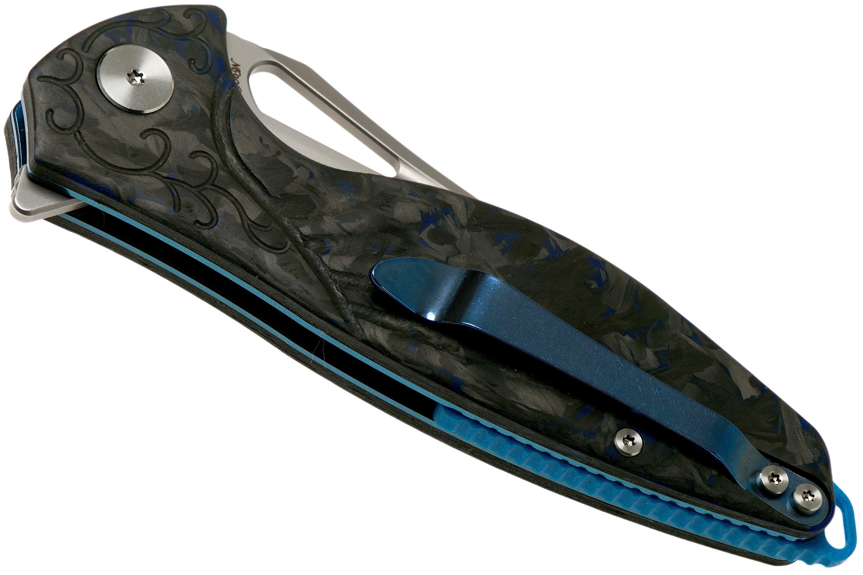 Rike Knife Hummingbird Plus Carbon fibre Blue pocket knife ...