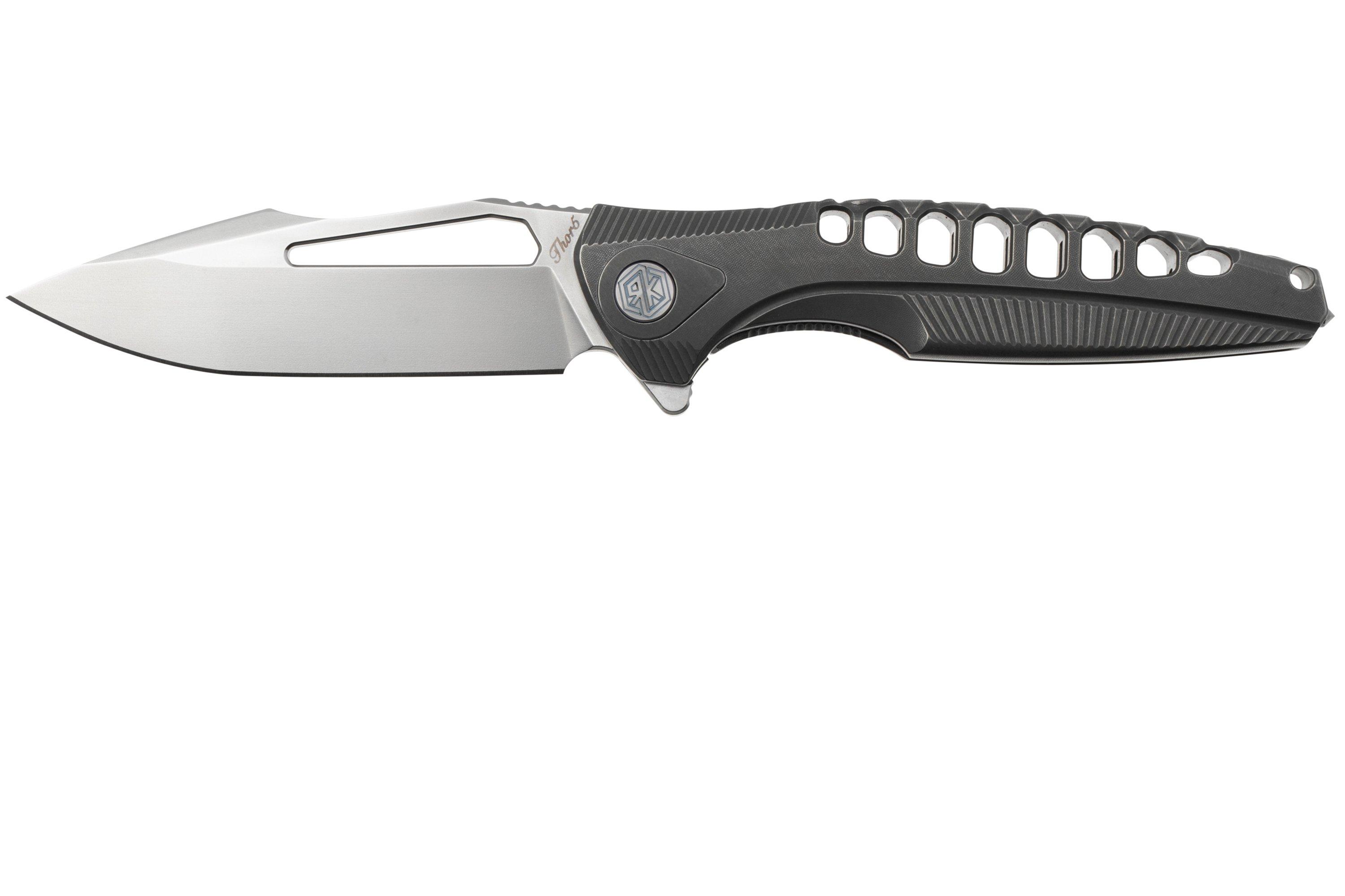 Rike Knife Thor 5 Bead Blasted M390, Dark Gray Titanium, integral ...