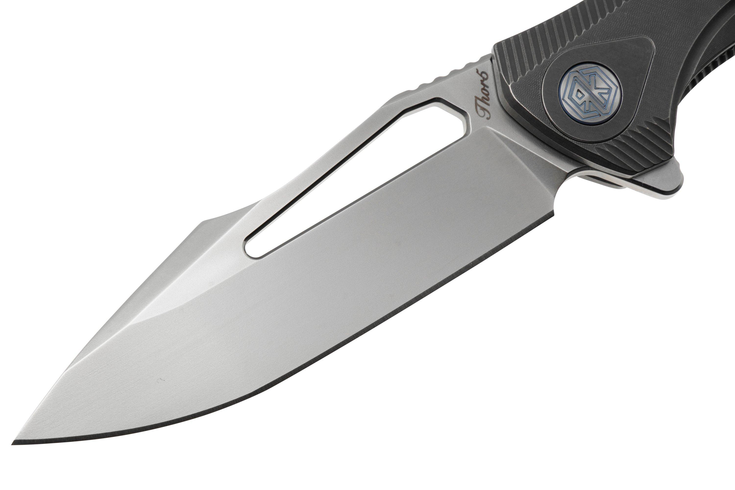 Rike Knife Thor 5 Bead Blasted M390, Dark Gray Titanium, integral ...