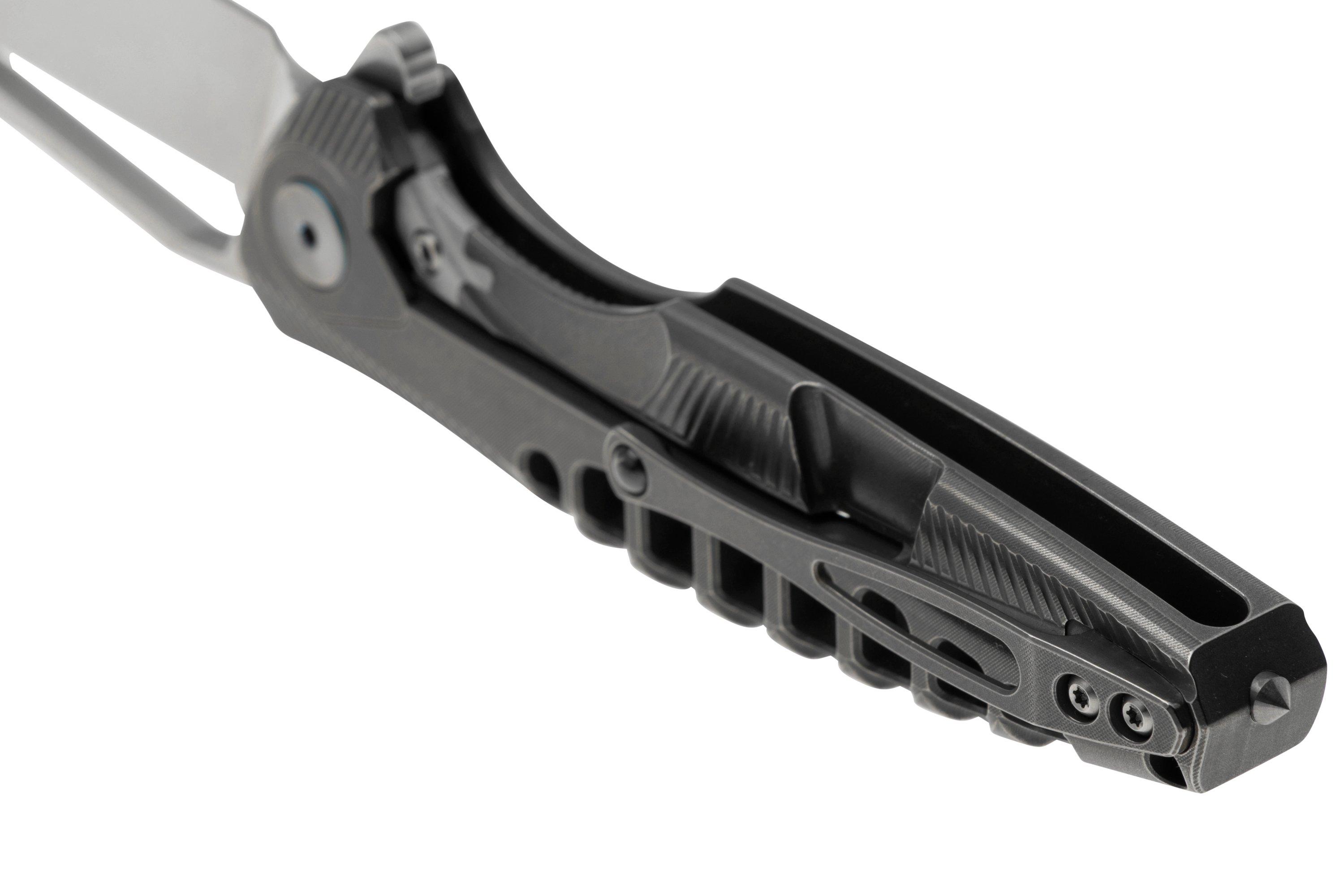 Rike Knife Thor 5 Bead Blasted M390, Dark Gray Titanium, integral ...