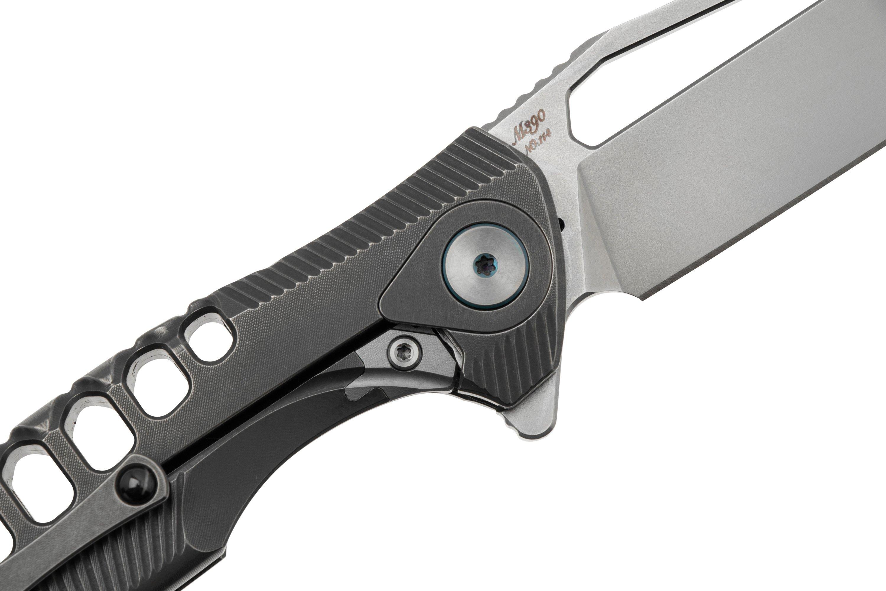Rike Knife Thor 5 Bead Blasted M390, Dark Gray Titanium, integral ...