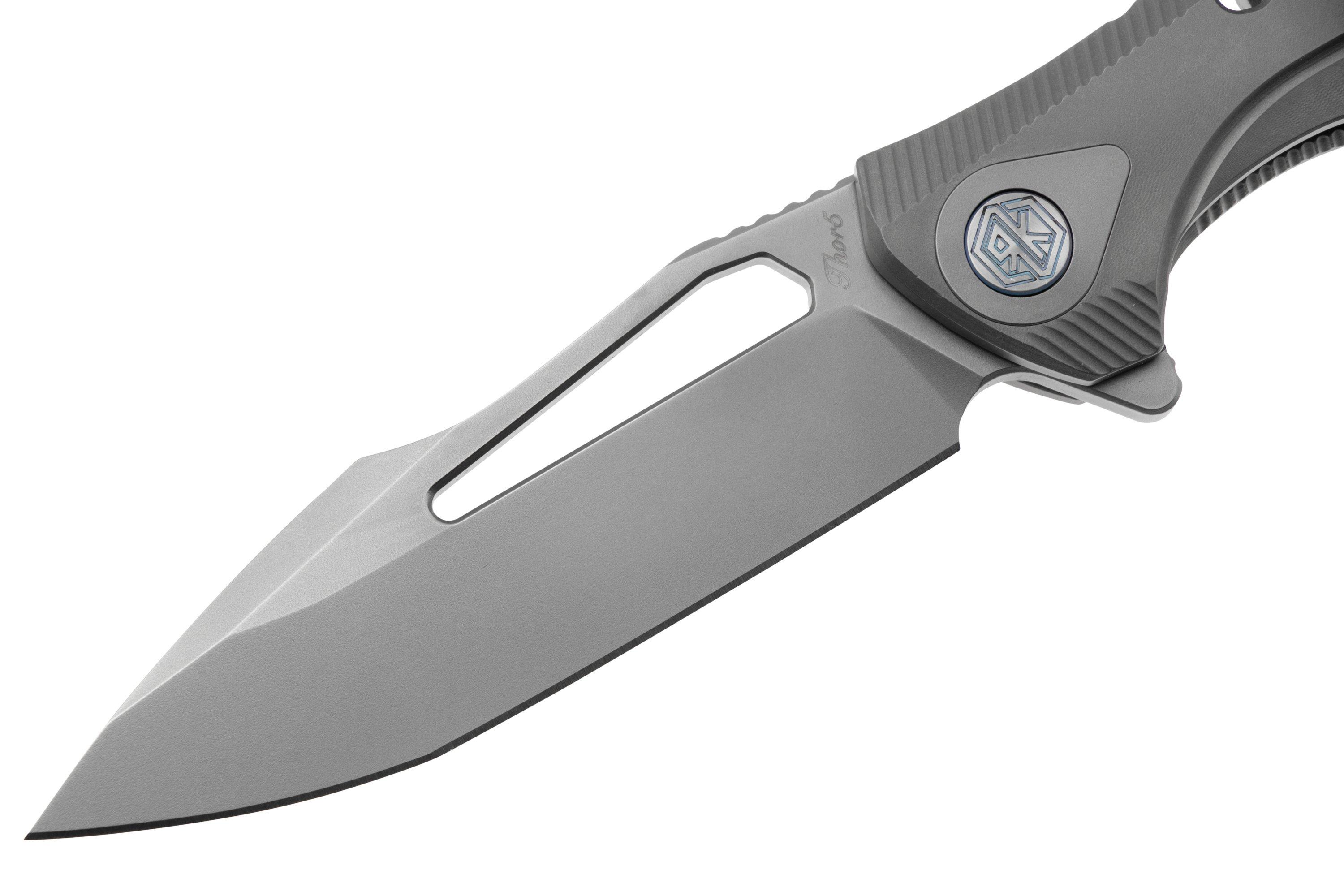 Rike Knife Thor 5 Bead Blasted M390, Plain Titanium, navaja integral ...