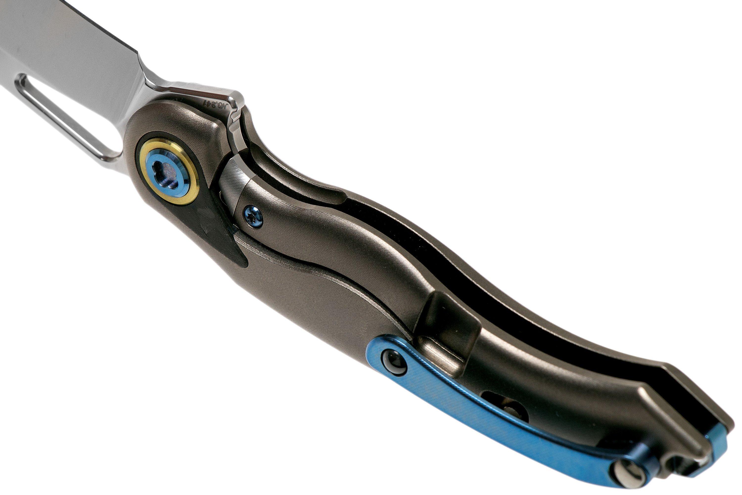 Rike Knife Unicorn Blue Carbon Fibre pocket knife | Advantageously ...