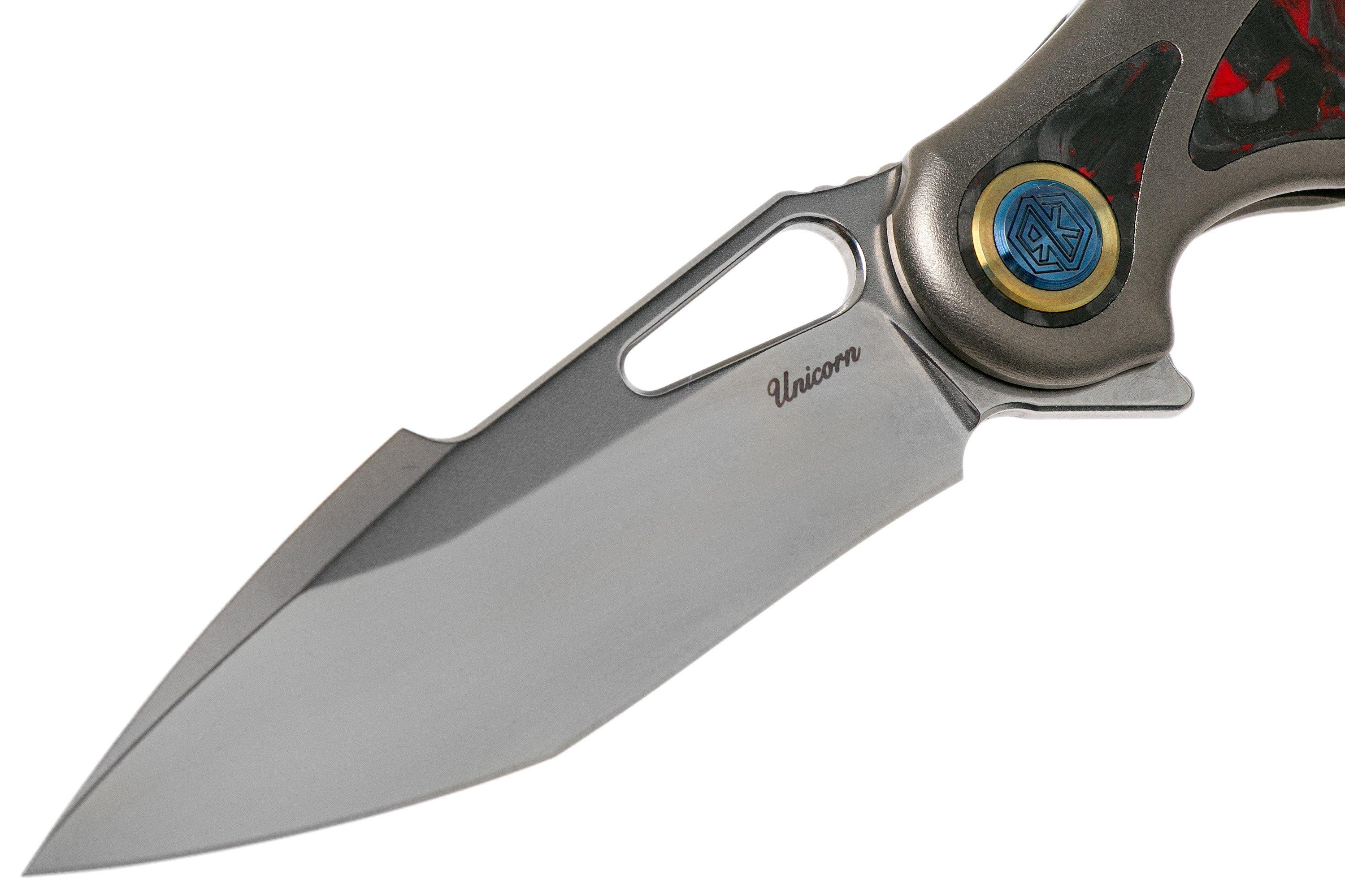 Rike Knife Unicorn Red Carbon Fibre pocket knife | Advantageously ...