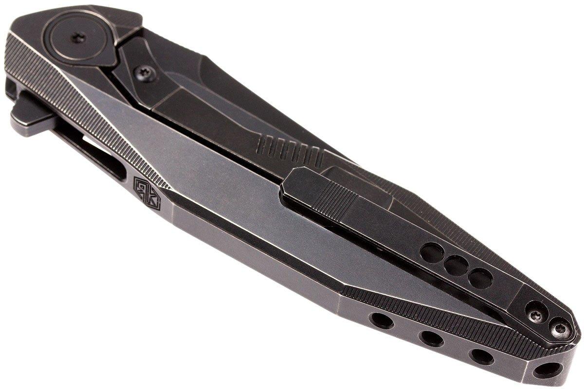 Rike Knife 1508S M390 integral pocket knife, blackwashed ...