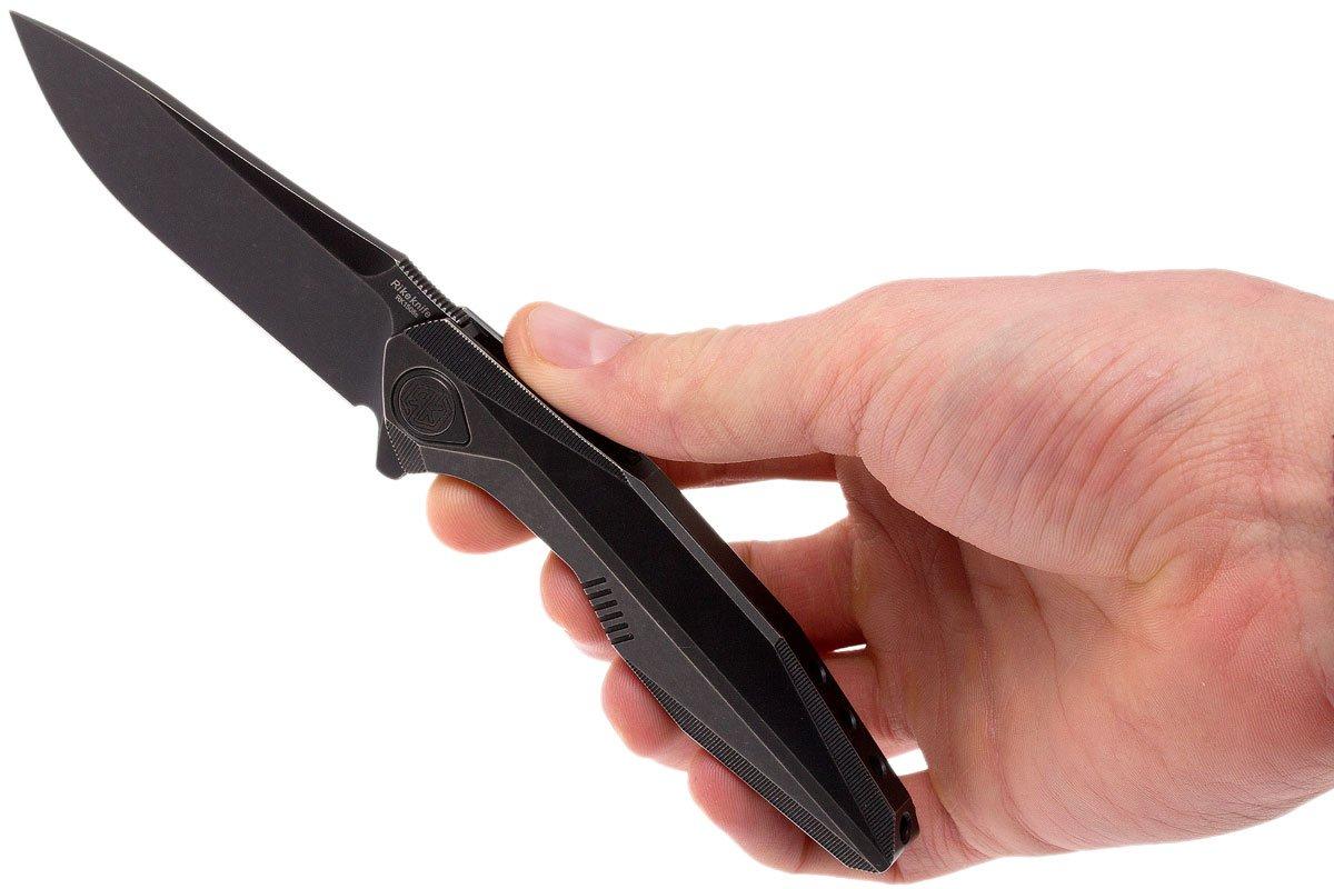 Rike Knife 1508S M390 integral pocket knife, blackwashed ...