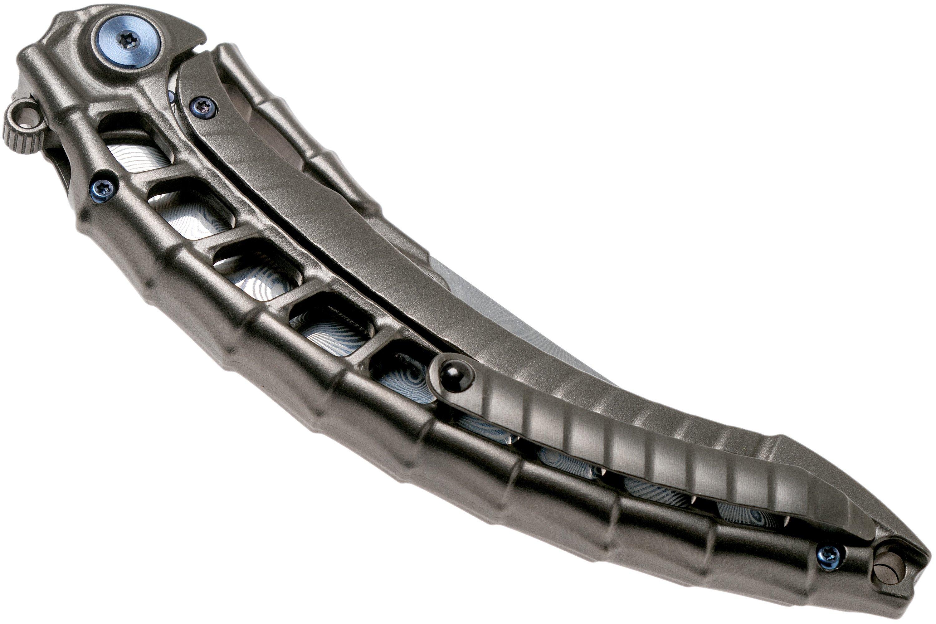 Rike Knife Alien4 Damasteel Dark Grey pocket knife | Advantageously ...