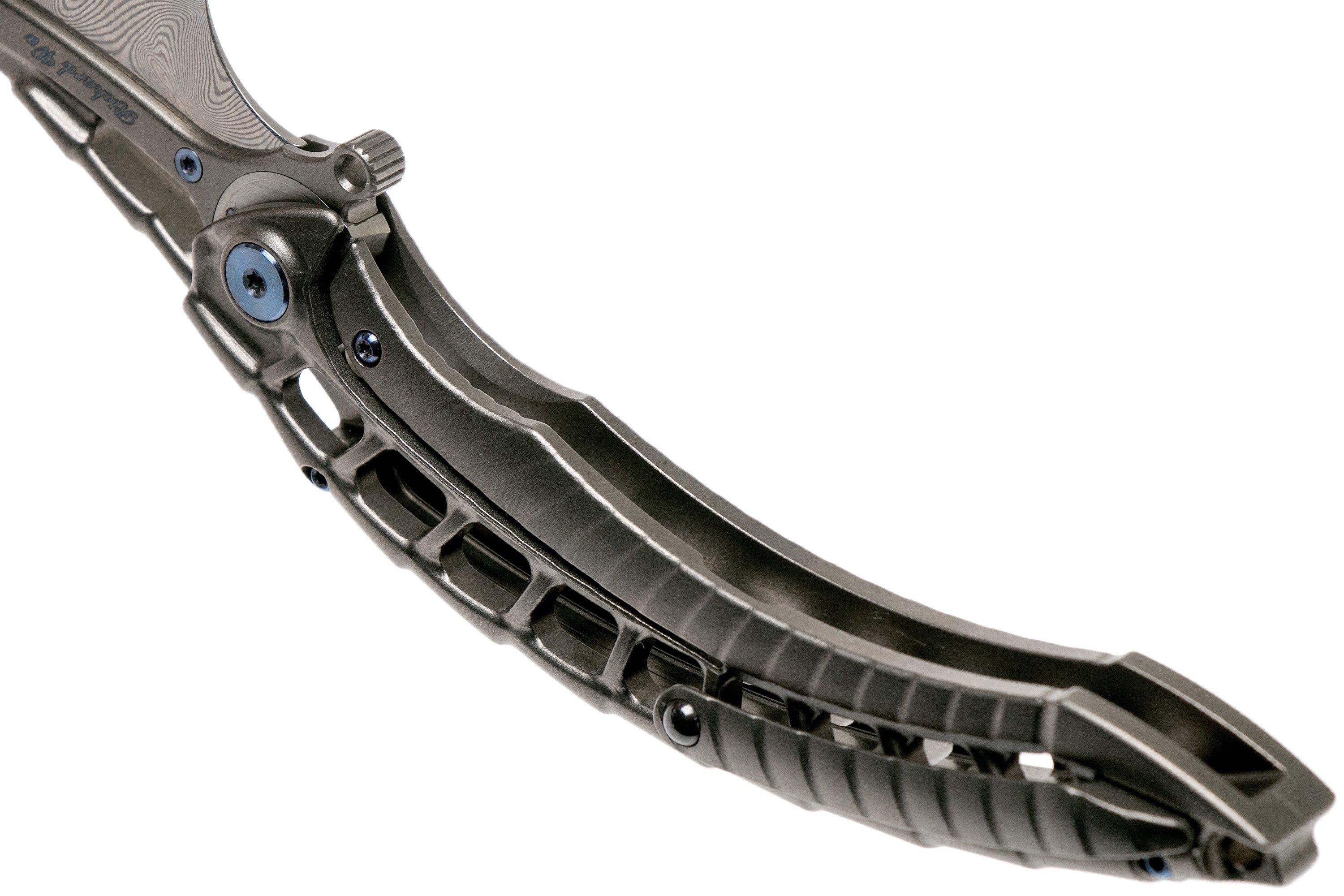 Rike Knife Alien4 Damasteel Dark Grey pocket knife | Advantageously ...