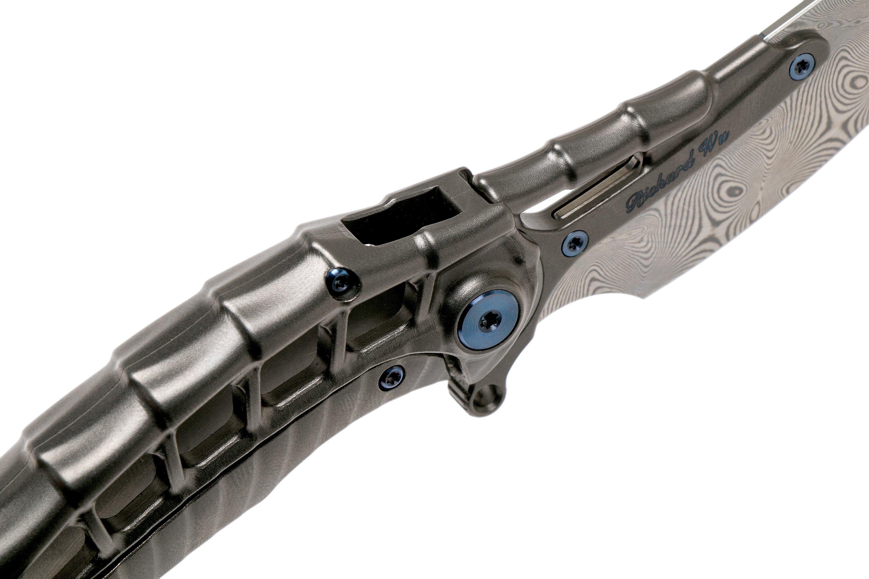 Rike Knife Alien4 Damasteel Dark Grey pocket knife | Advantageously ...