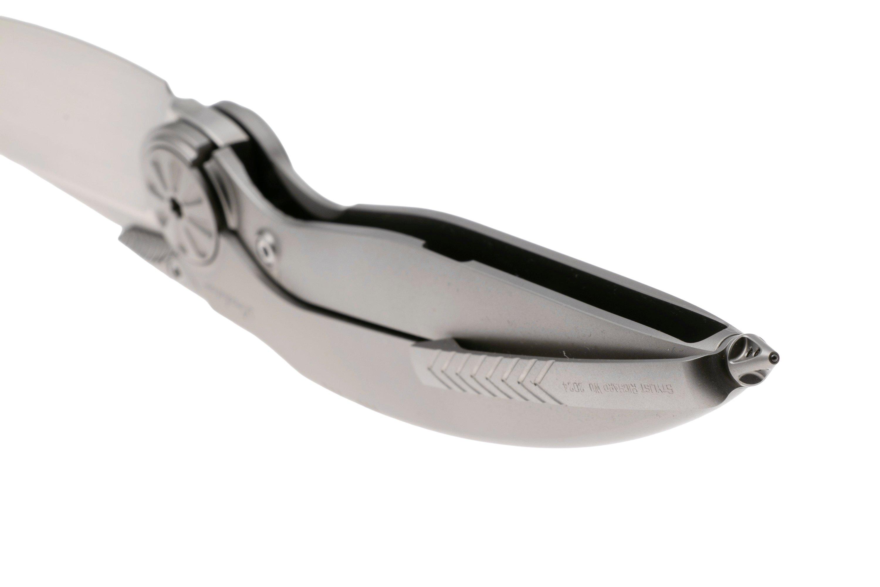 Rike Knife Predator Satin Böhler M390, Titanium, pocket knife ...