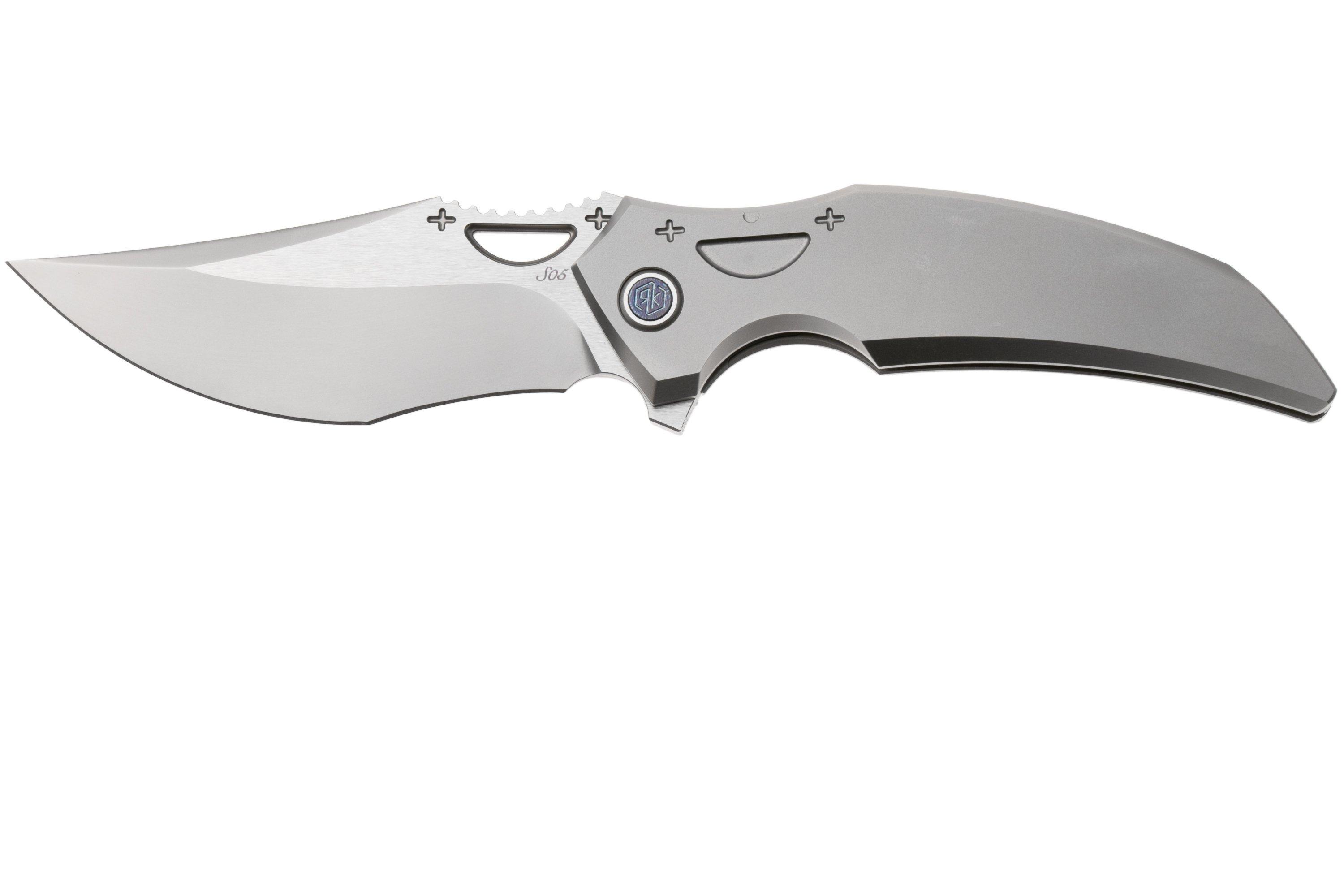 Rike Knife S05 V2 S05-PL Bead Blasted M390, Titanium, pocket knife ...