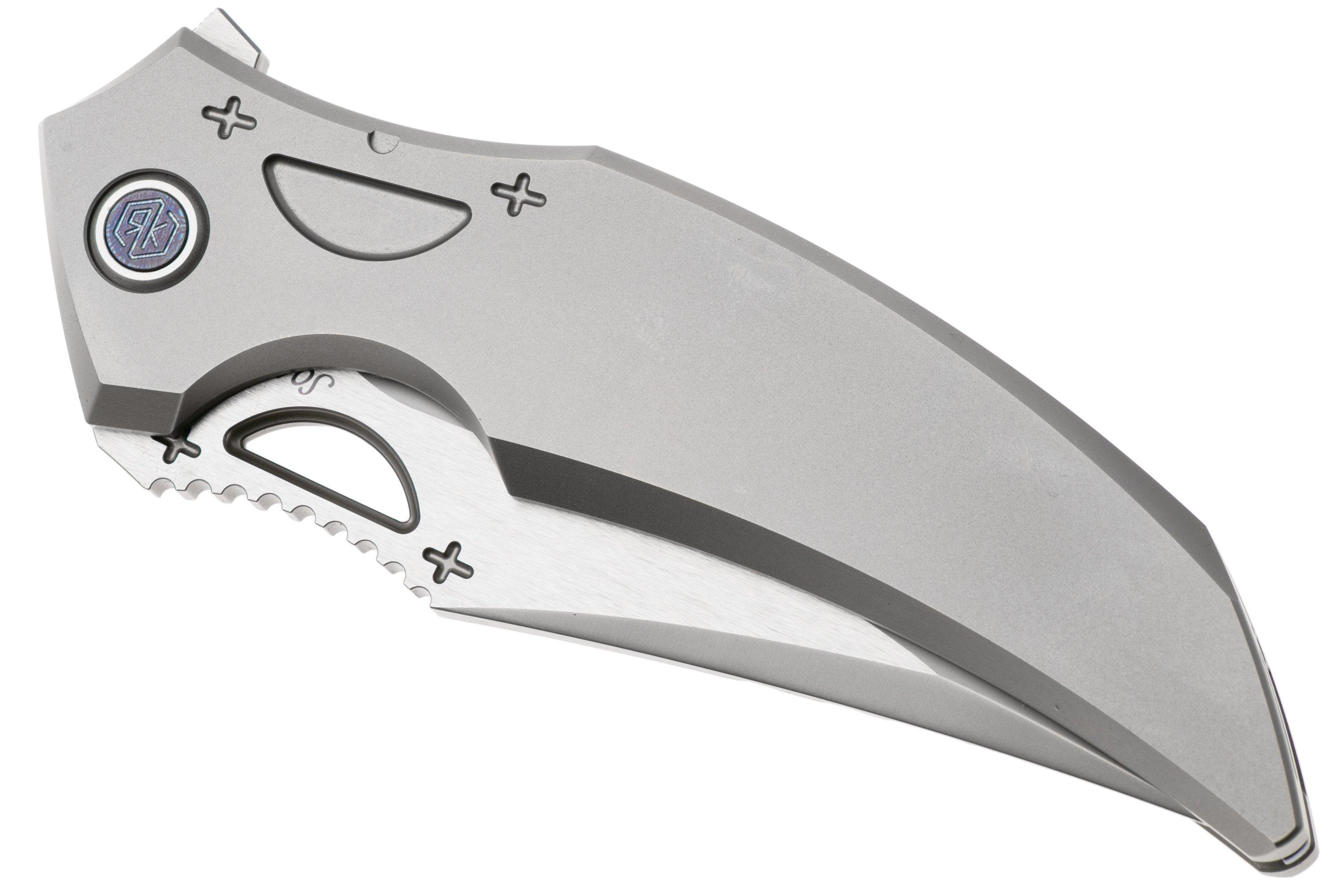 Rike Knife S05 V2 S05-PL Bead Blasted M390, Titanium, pocket knife ...