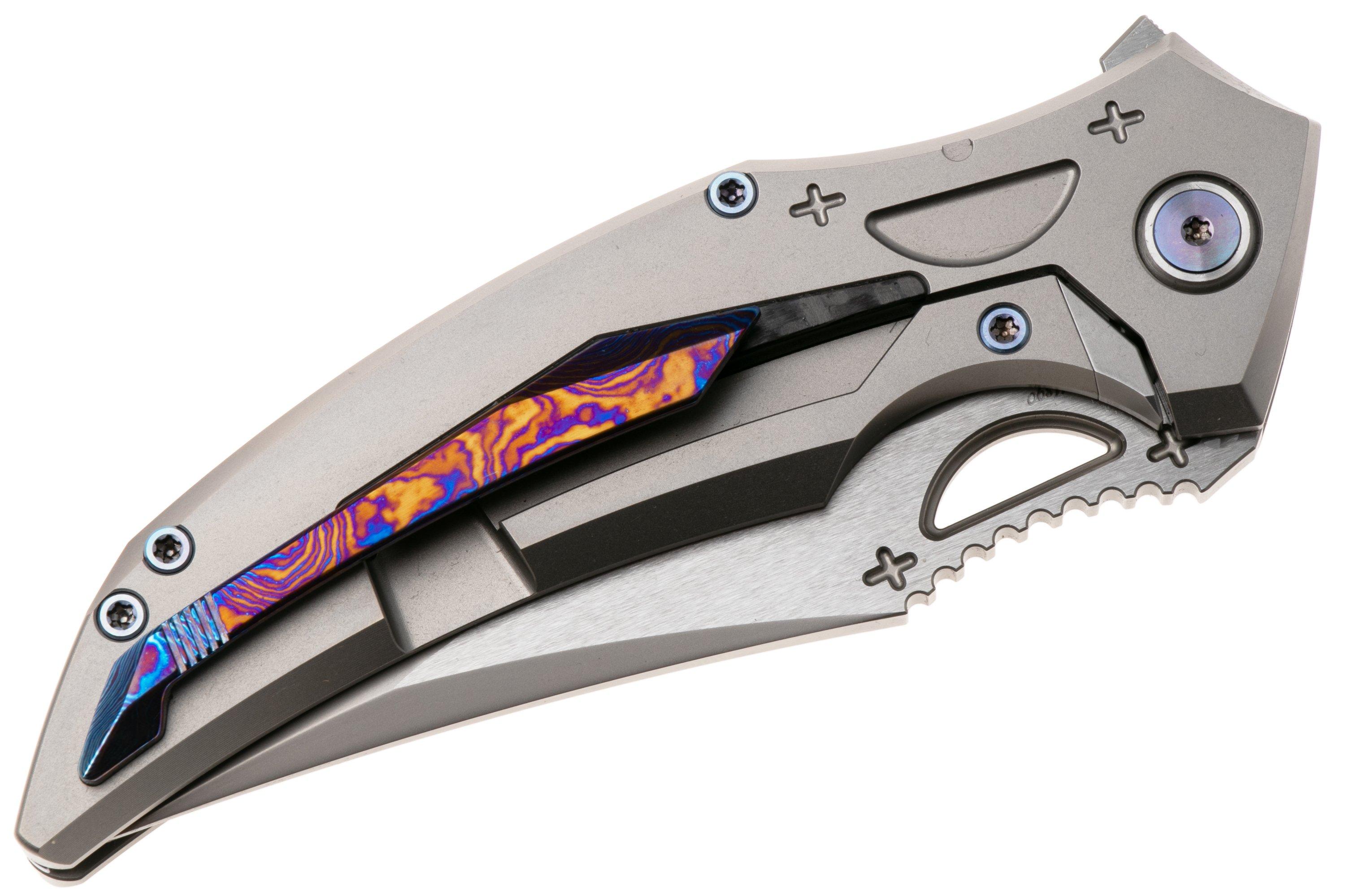 Rike Knife S05 V2 S05-PL Bead Blasted M390, Titanium, pocket knife ...